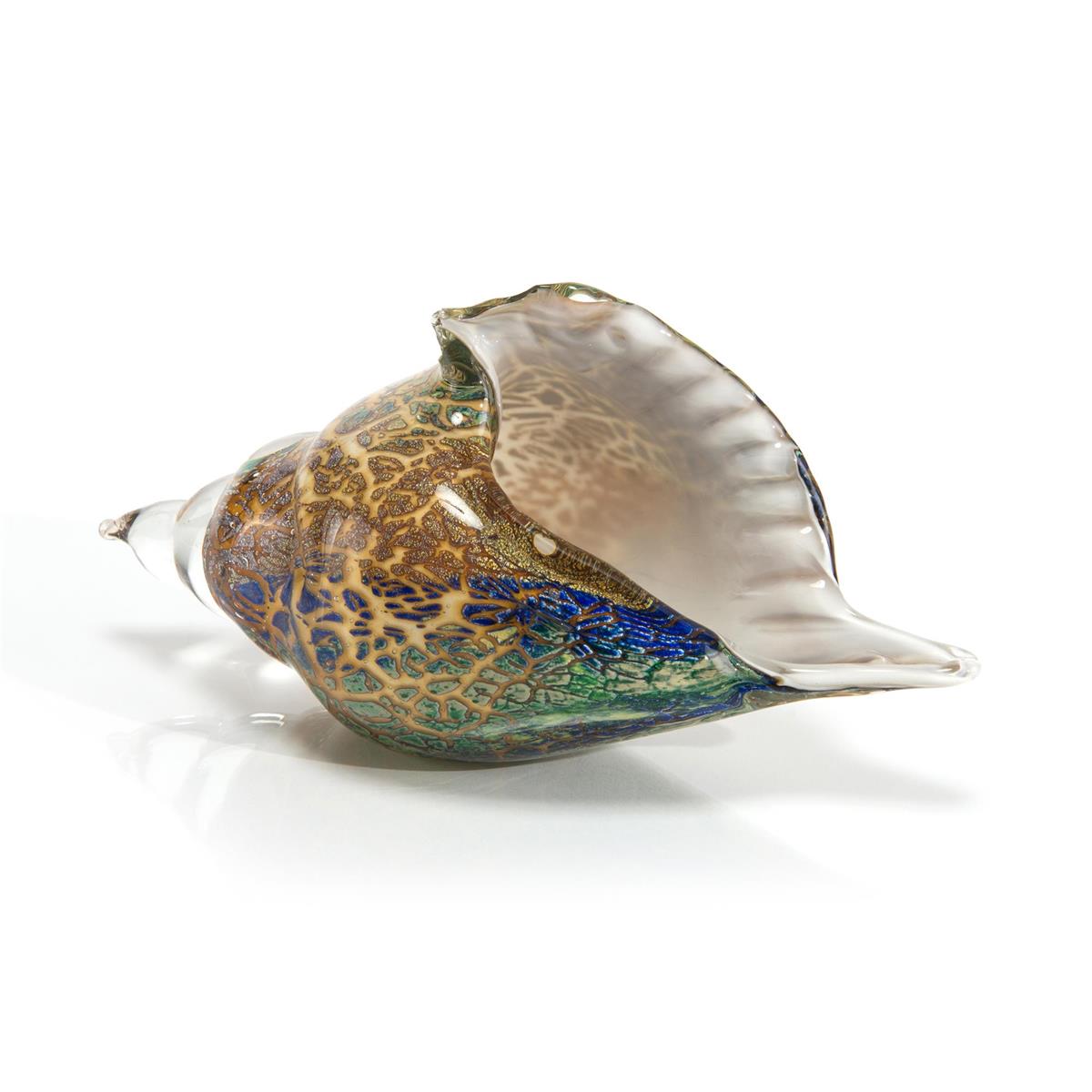 04-5.25"H X 11"W X 4"D ETHEREAL GLASS CONCH
