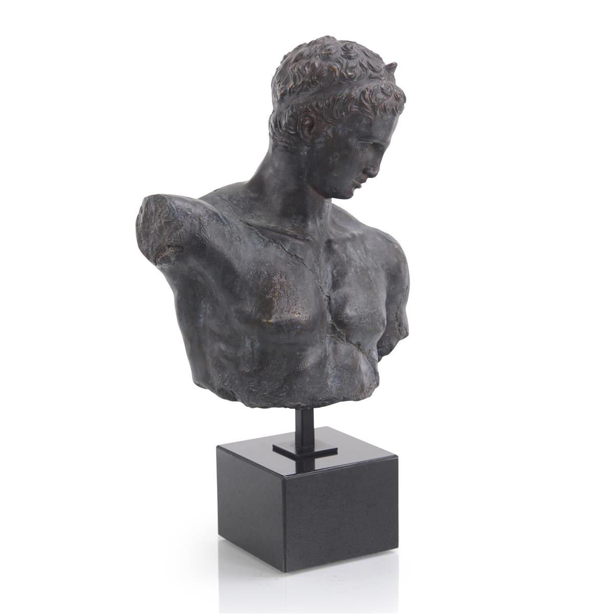 H-20.5Hx11.75Wx7D GREEK BUST IN VERDE-BL