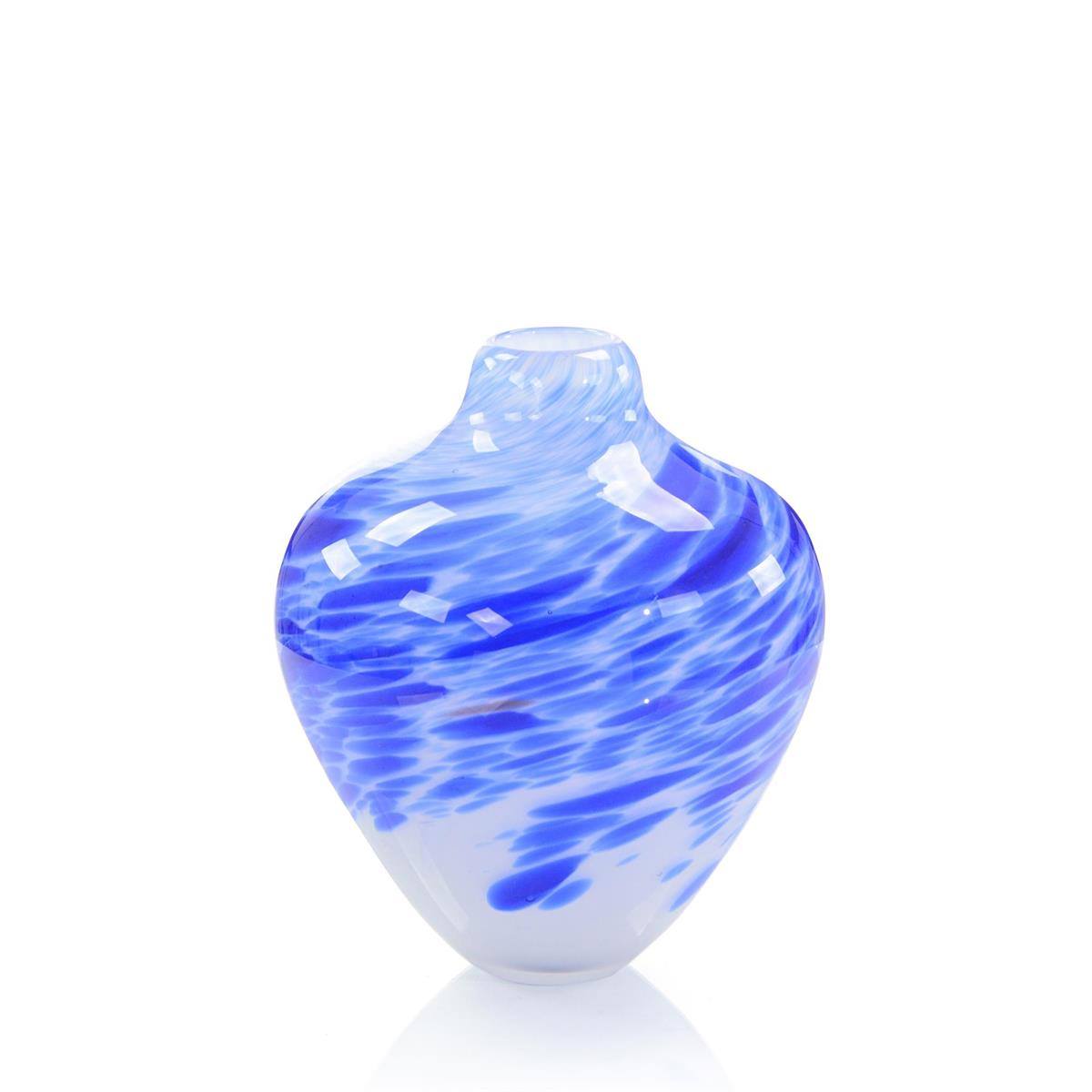 04-11"H X 9"D SWIRLS OF ROYAL BLUE GLASS