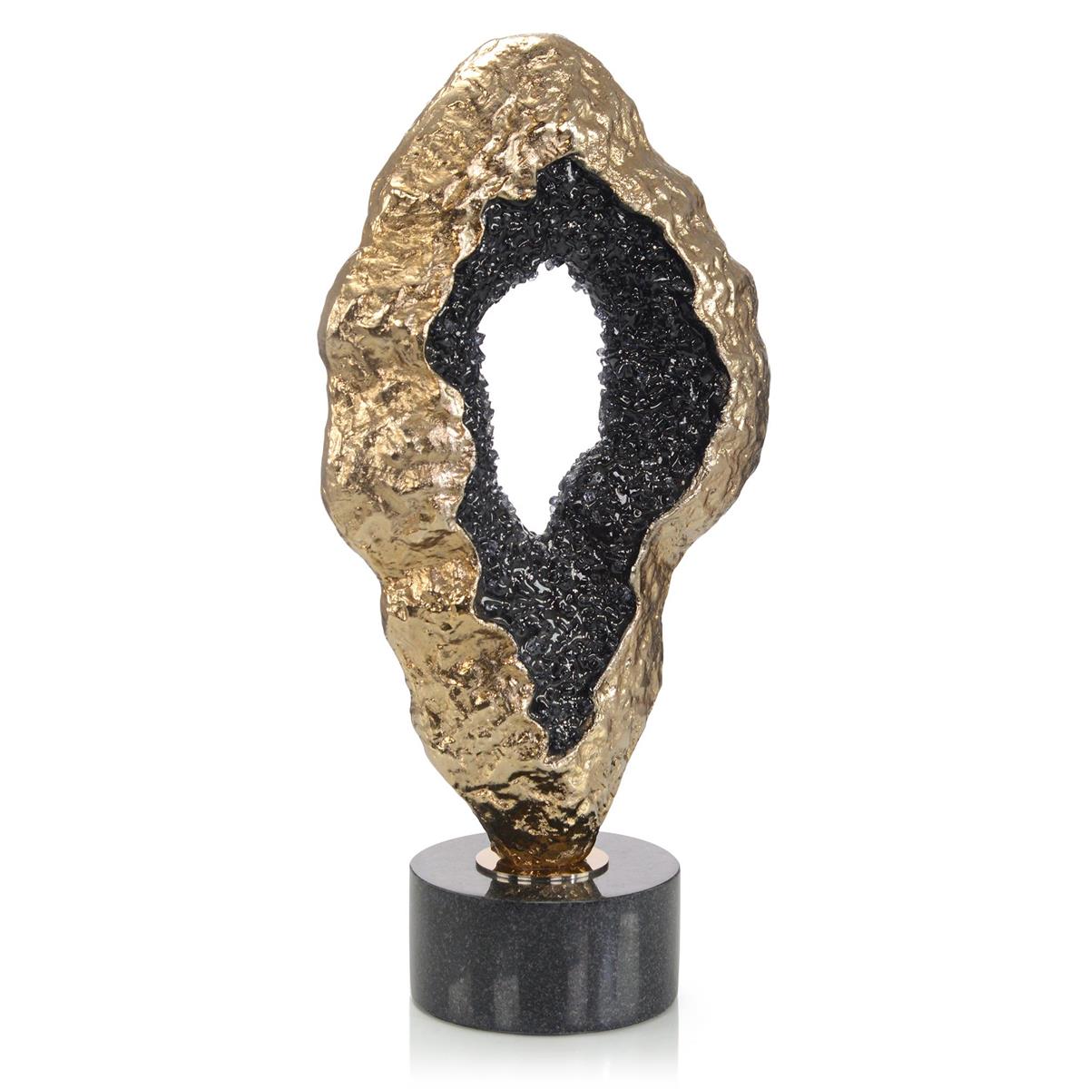 HS-25Hx13Wx7D FLUCTUATING BLK GEODE SCUL