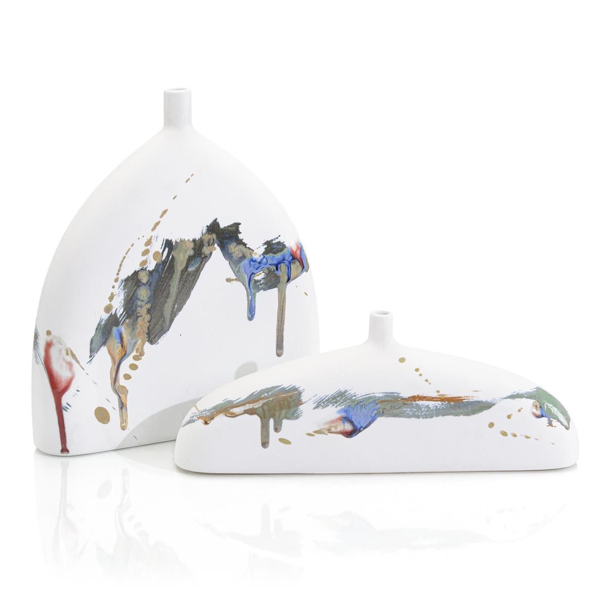 HS-SPLASH OF COLOR VASES SET OF 2