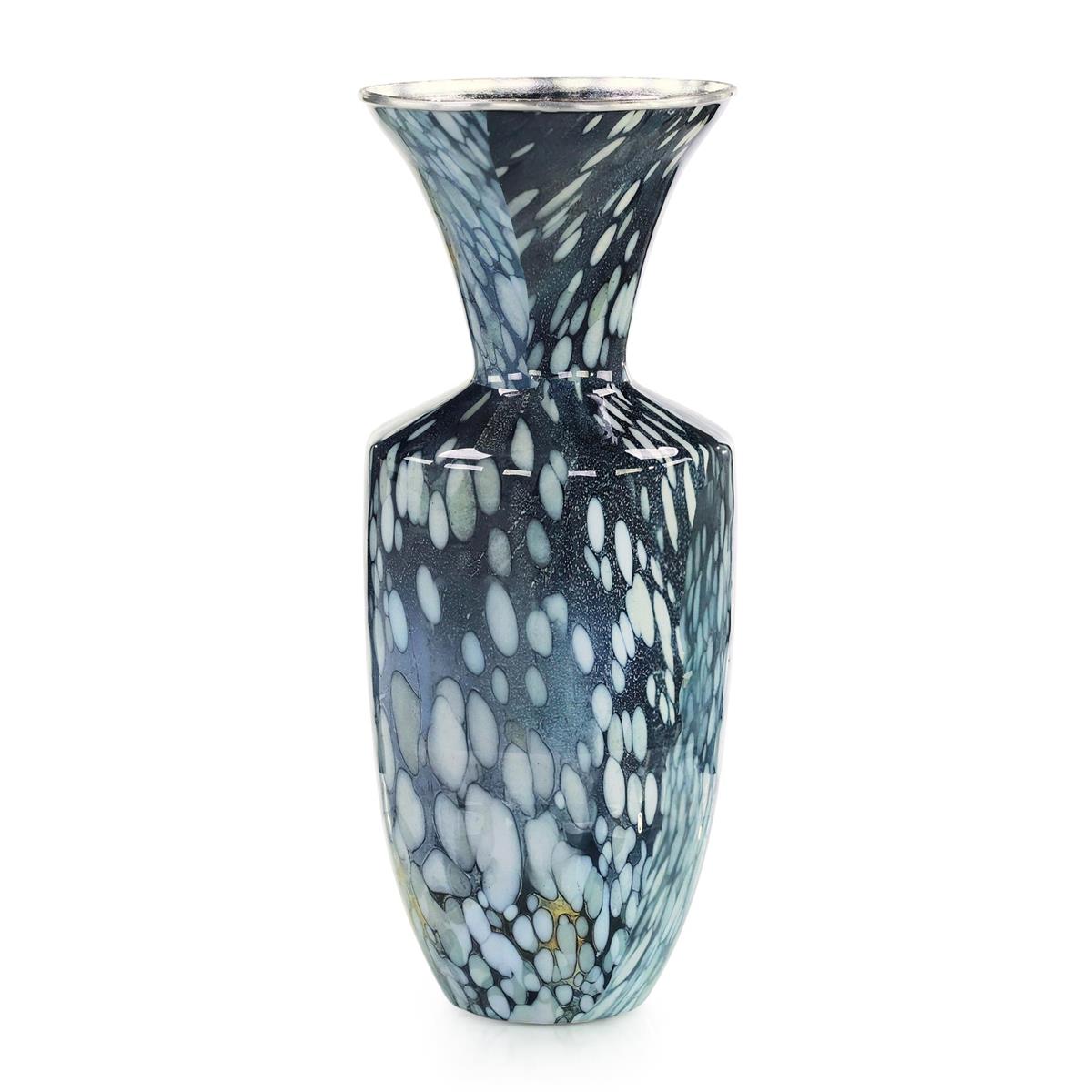 01-20Hx9Wx9D DIANA VASE BLUE ENAMEL