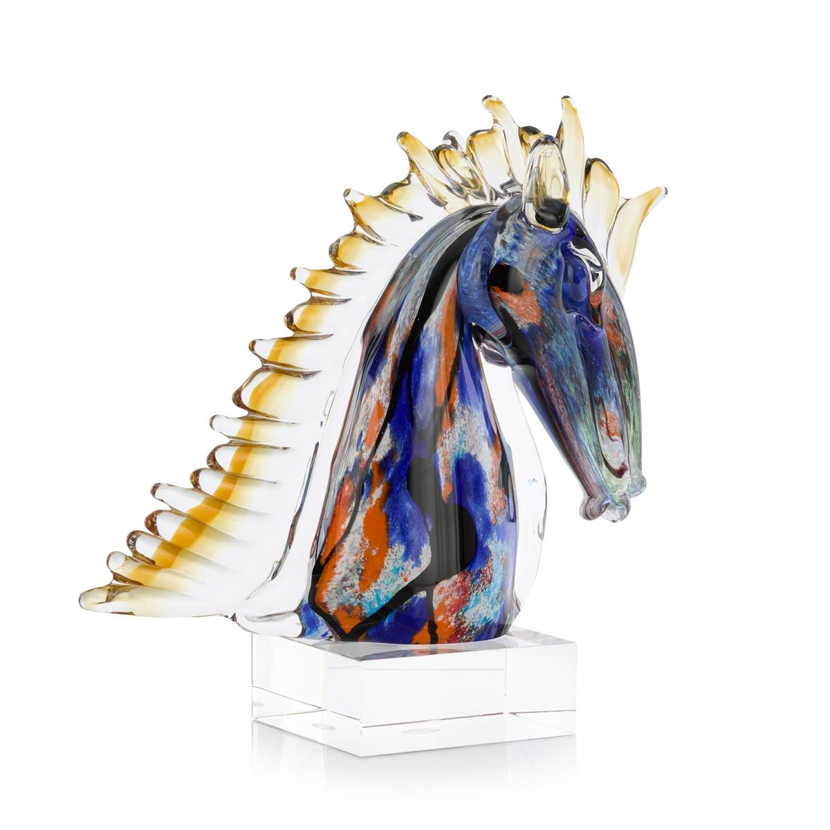 04-11Hx11Wx4D HIPPOCAMP BUST CRYSTL