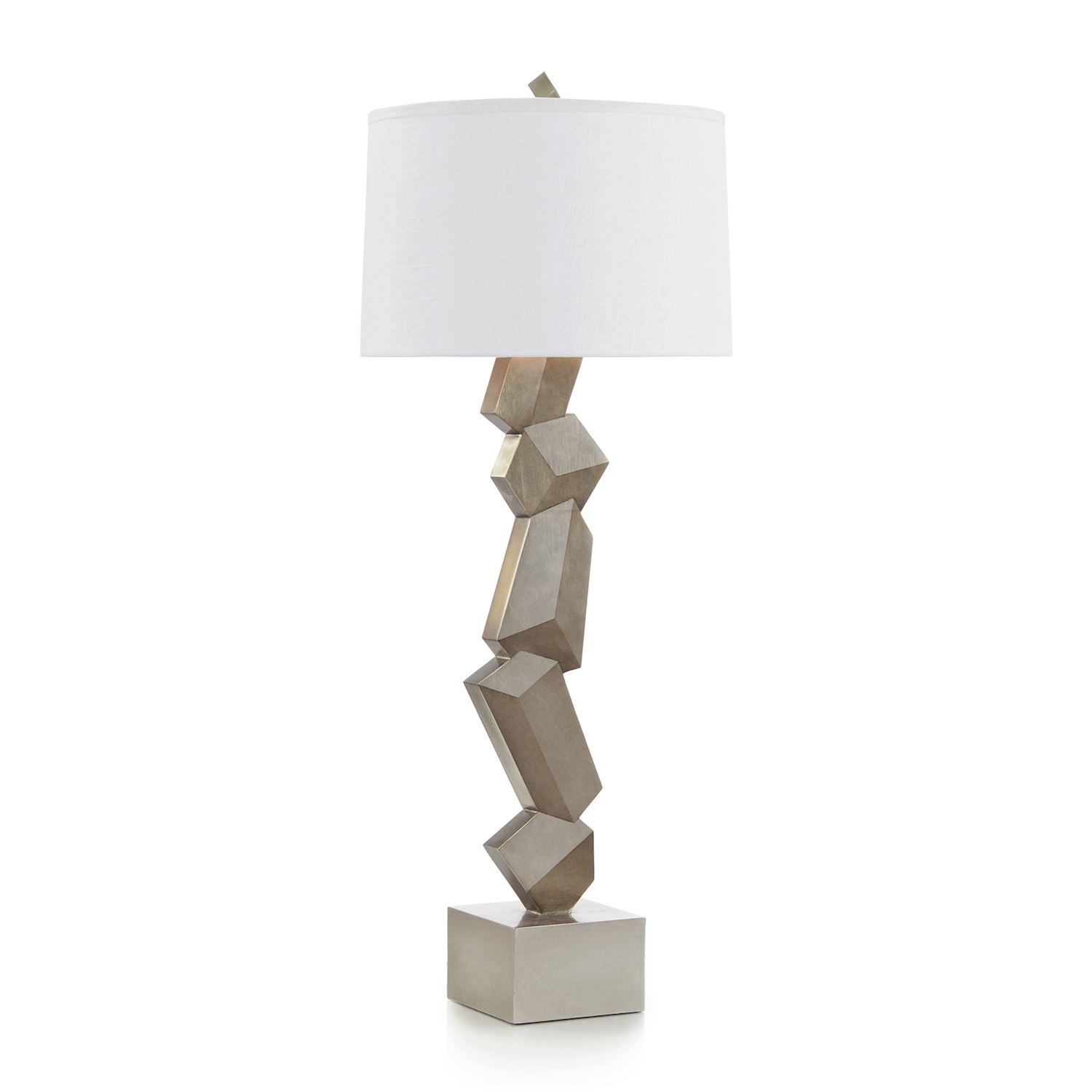 04-HS-38.5"H TROMPE-L'OEIL GEOMETRIC SIL