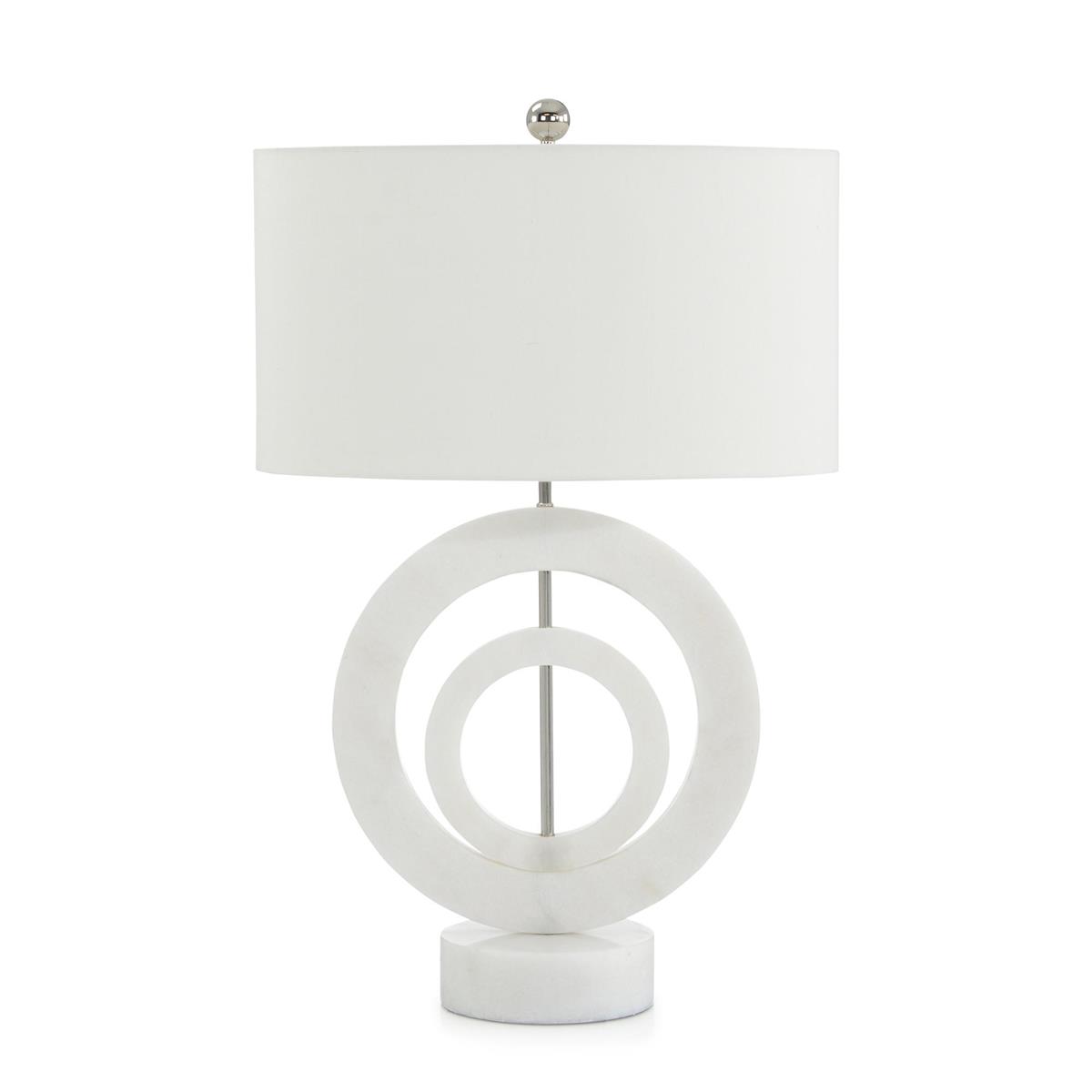04-31.75"H WHITE MARBLE RINGS TABLE LAMP