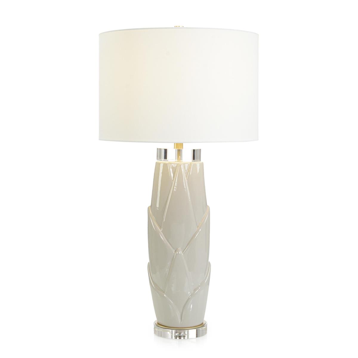 03-HS-33.5"H LUSH LEAVES TABLE LAMP, GRA