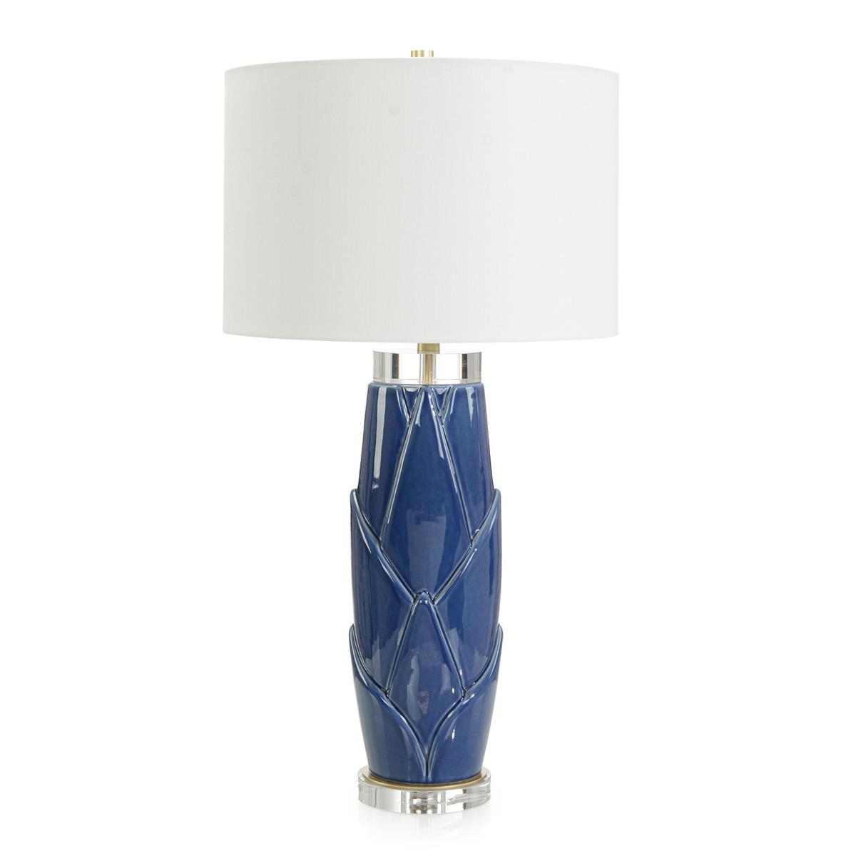 01-33.5H LUSH LEAVES TABLE LAMP, BLUE