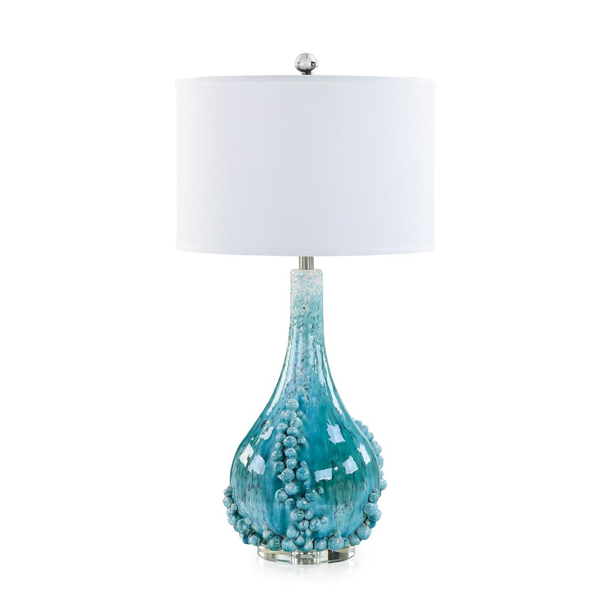 33.5H BUBBLING BLUE TABLE LAMP