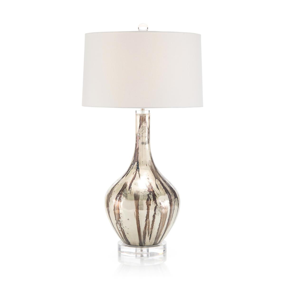 03-32.5"H PAINTED GLASS TABLE LAMP