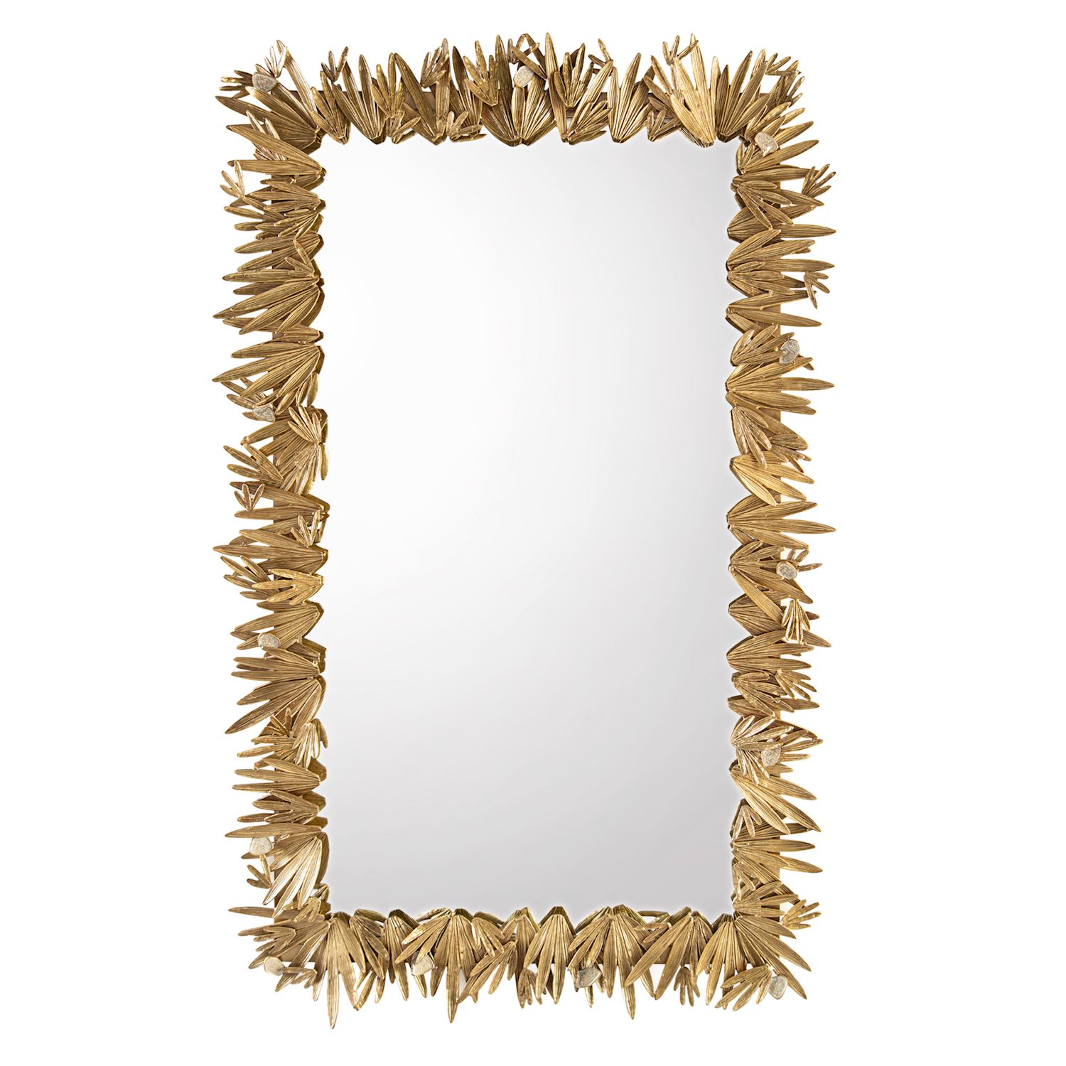33.5Wx54Hx2D HERBA MIRROR, BRASS