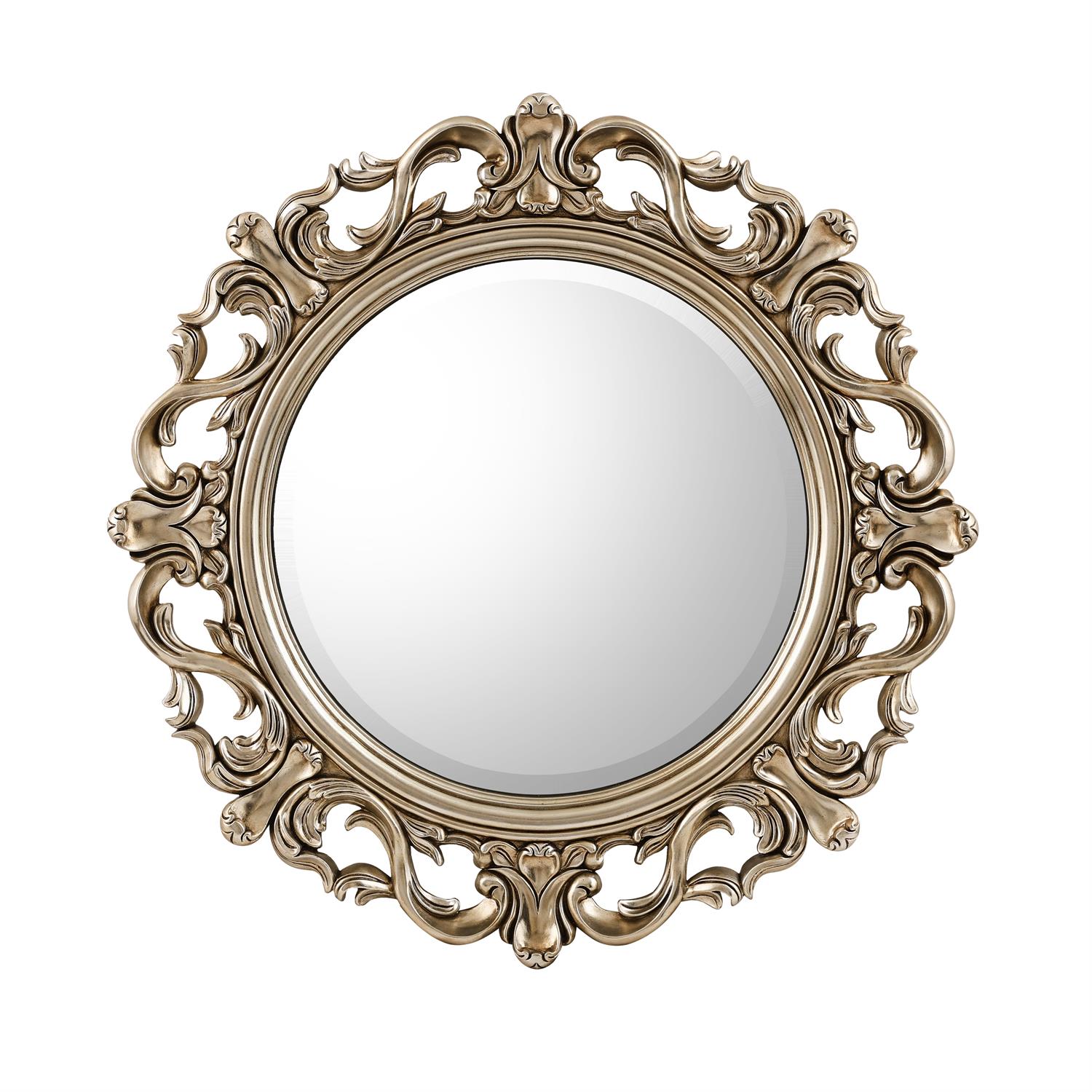 04-42Hx42Wx4D FILIGREE MIRROR SILVER