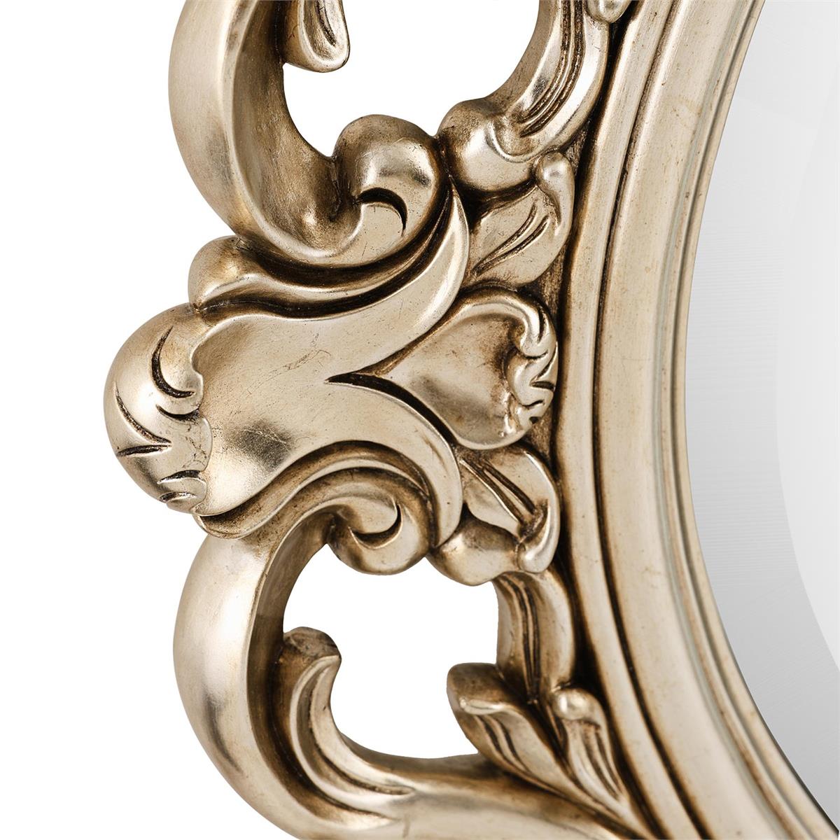 04-42Hx42Wx4D FILIGREE MIRROR SILVER