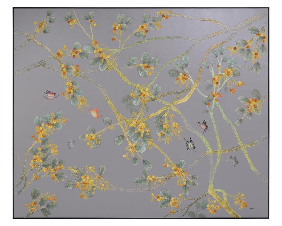 04-71.5"W X 59.5"H X 2"D TENG FEI'S CREEPING BRANCHES