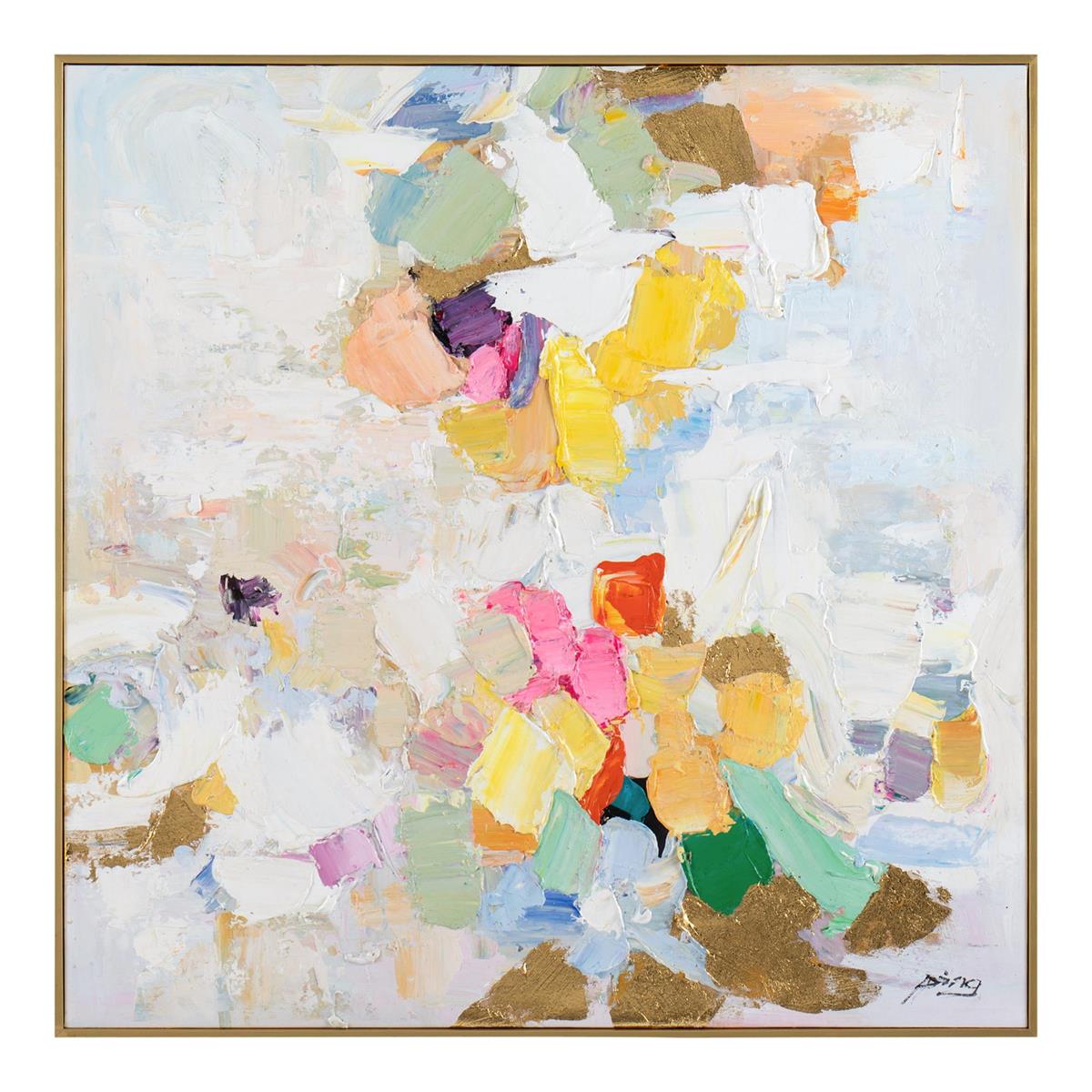 35"W X 35"H X 2"D HAPPY COLORS BY PING