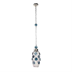 13.25Hx8.25D CERULEAN SPOTS PENDANT
