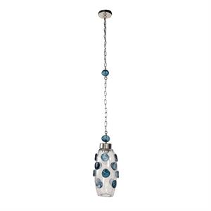 13.25Hx8.25D CERULEAN SPOTS PENDANT