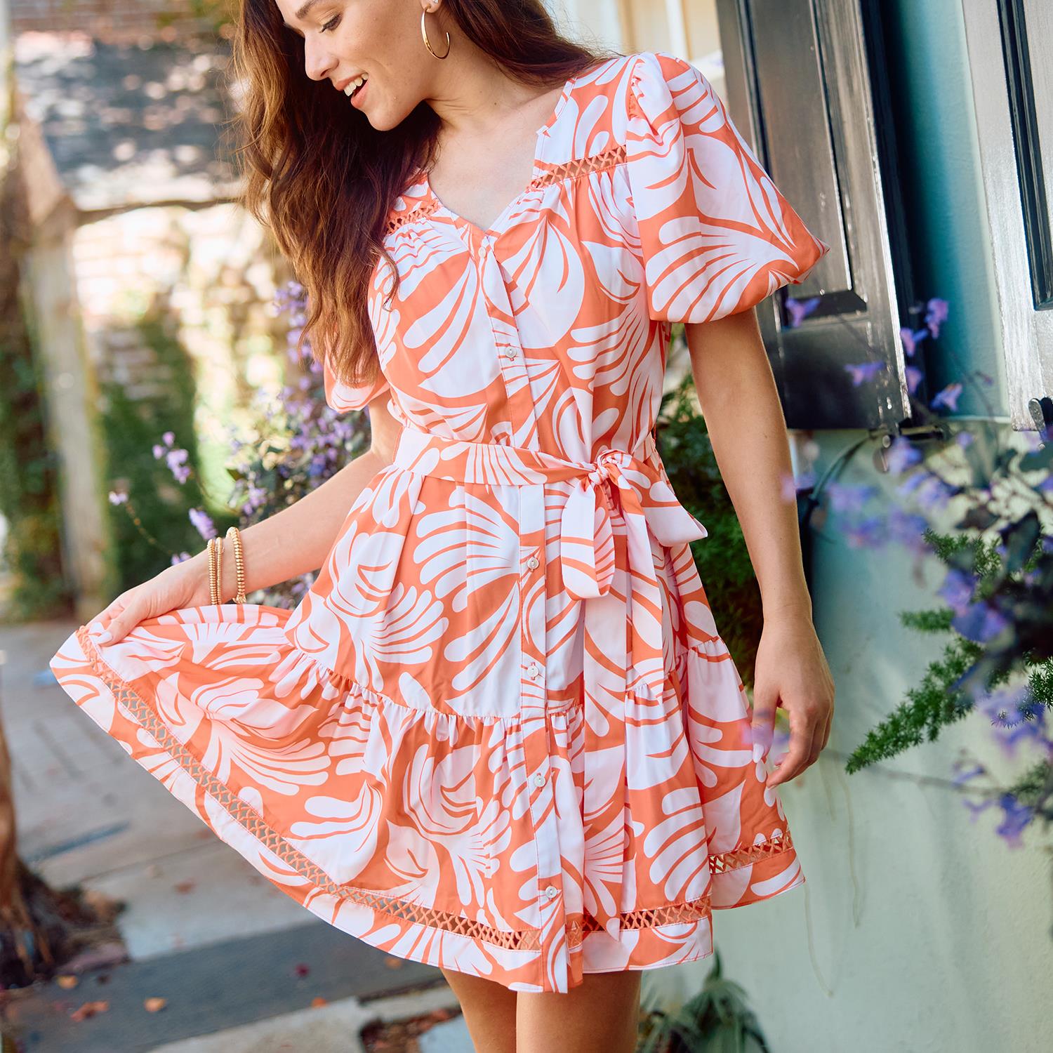 Mary Square Wholesale | Dress Addison Sail Away Coral XS | OneCoast
