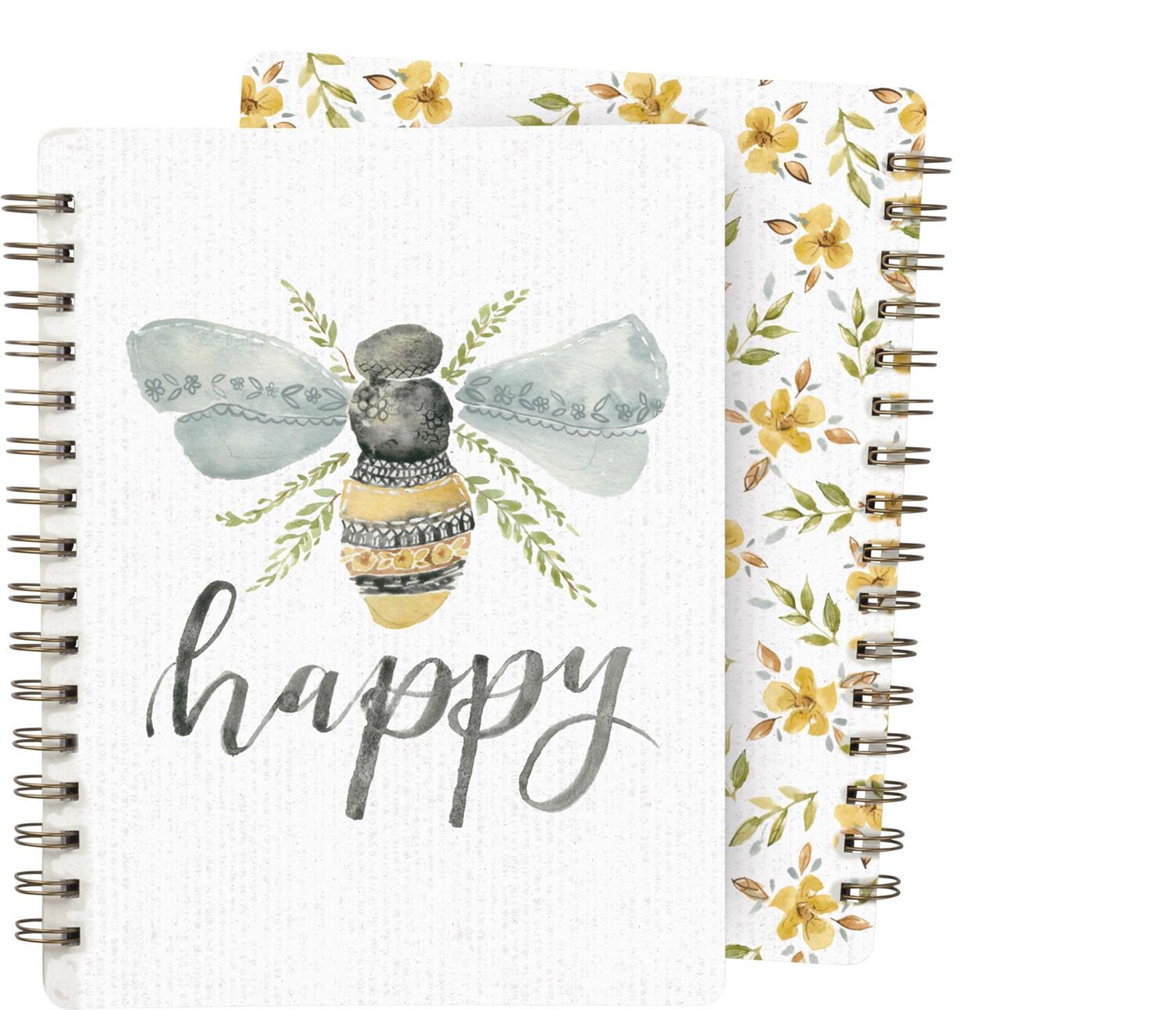 Primitives By Kathy Wholesale | Be Happy Spiral Notebook | OneCoast