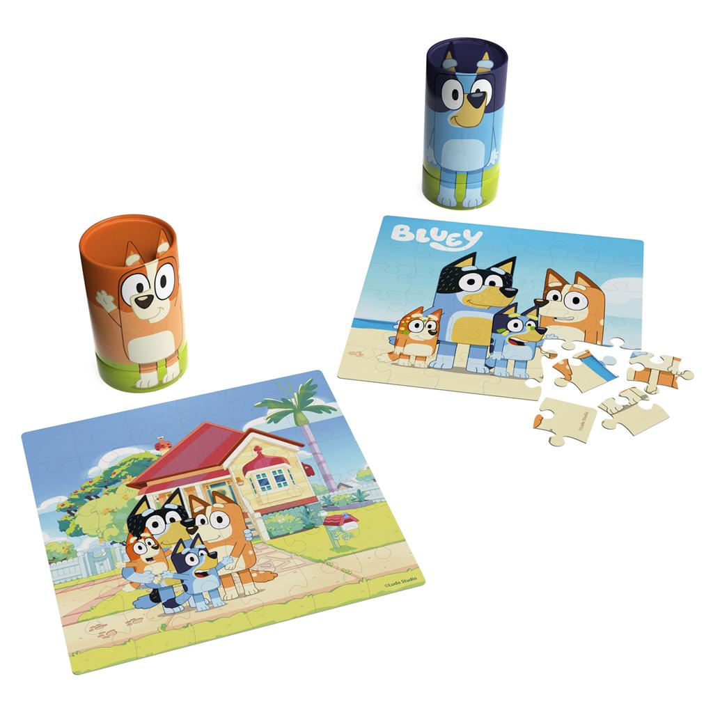 Bluey, 36 Piece Jigsaw Puzzle Two Pack Toy Gift Set with Easy to Store ...