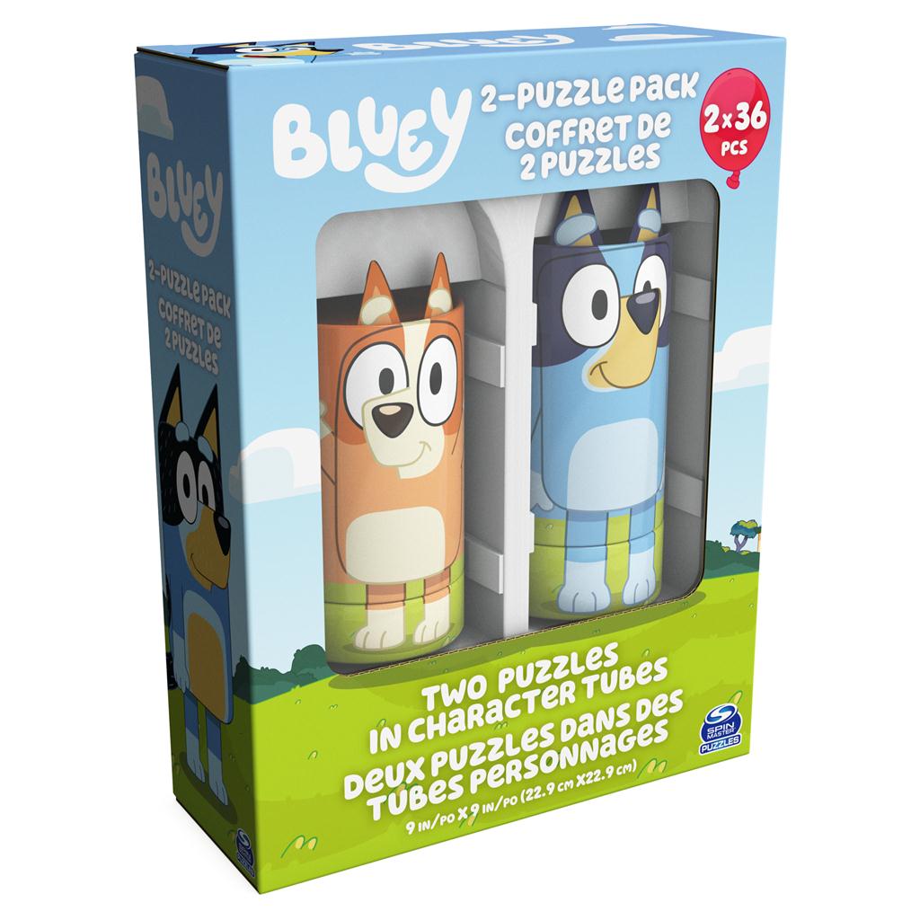 Bluey, 36 Piece Jigsaw Puzzle Two Pack Toy Gift Set with Easy to Store ...