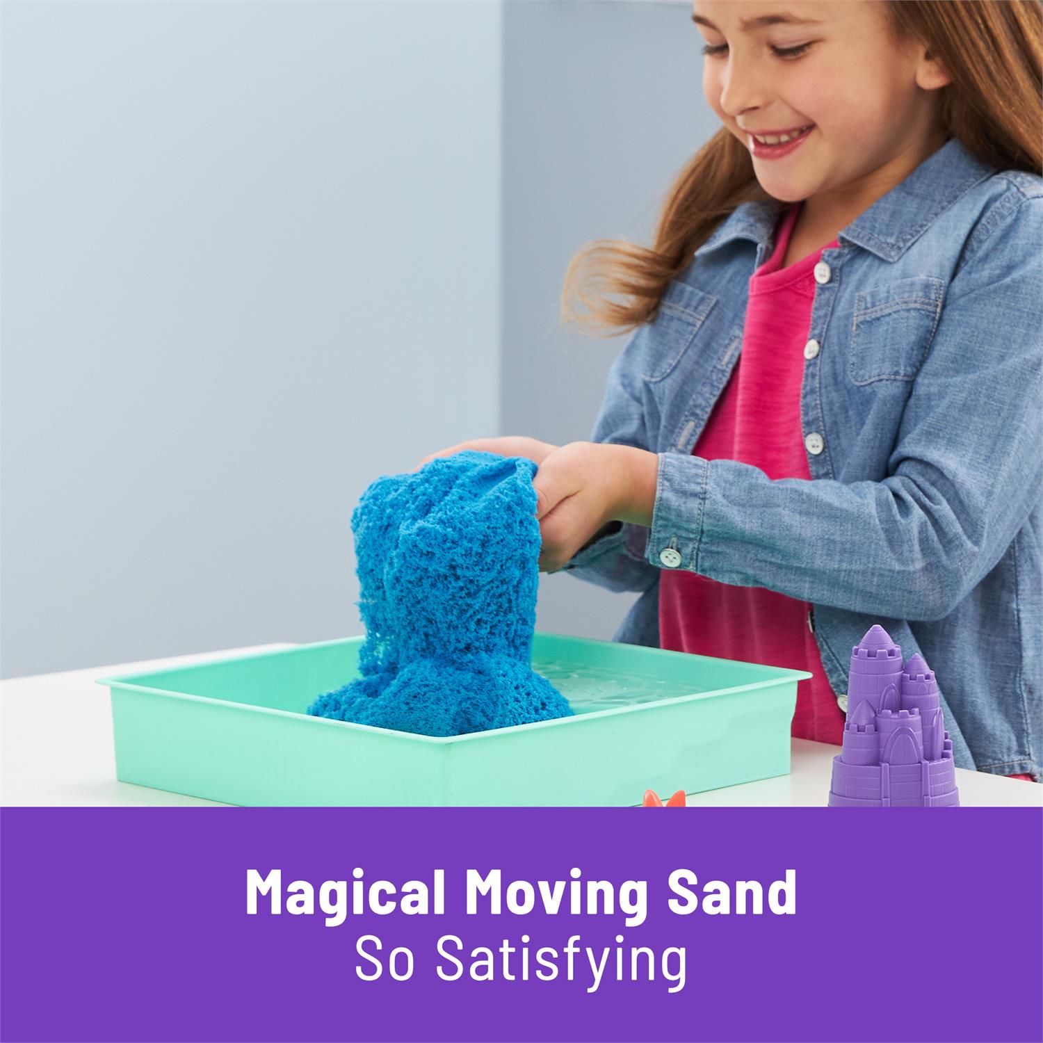 Kinetic Sand Sandbox Set, 1lb Blue Play Sand