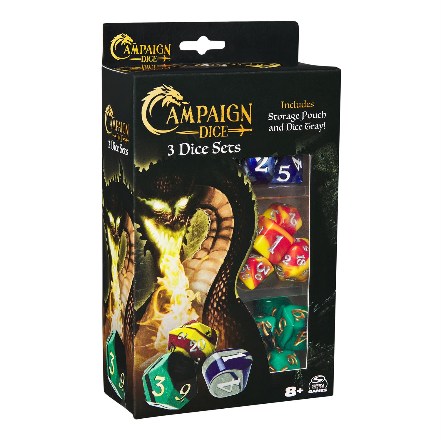 Campaign Dice, 3 Dice Sets Polyhedron Role-Playing Board Games Storage ...