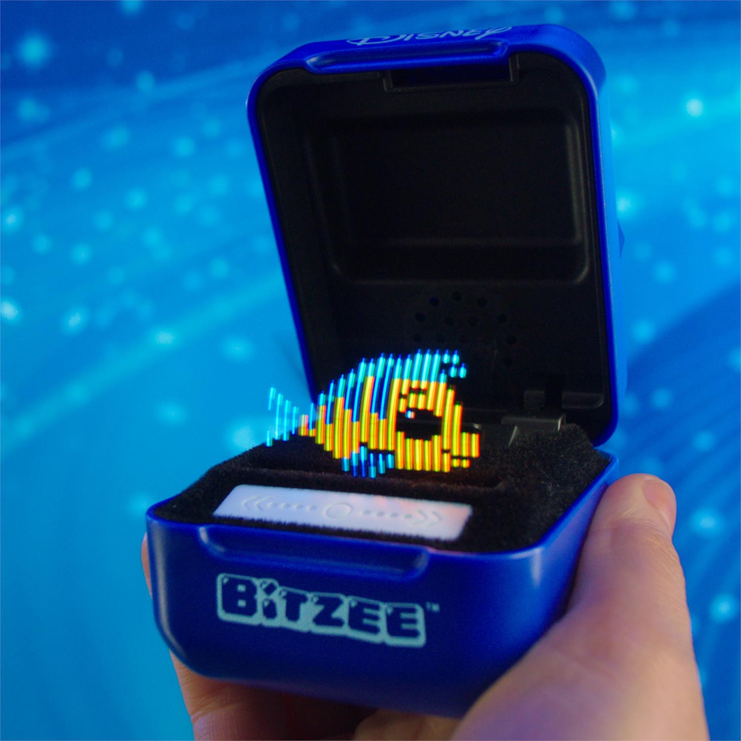 bitzee blue down arrow