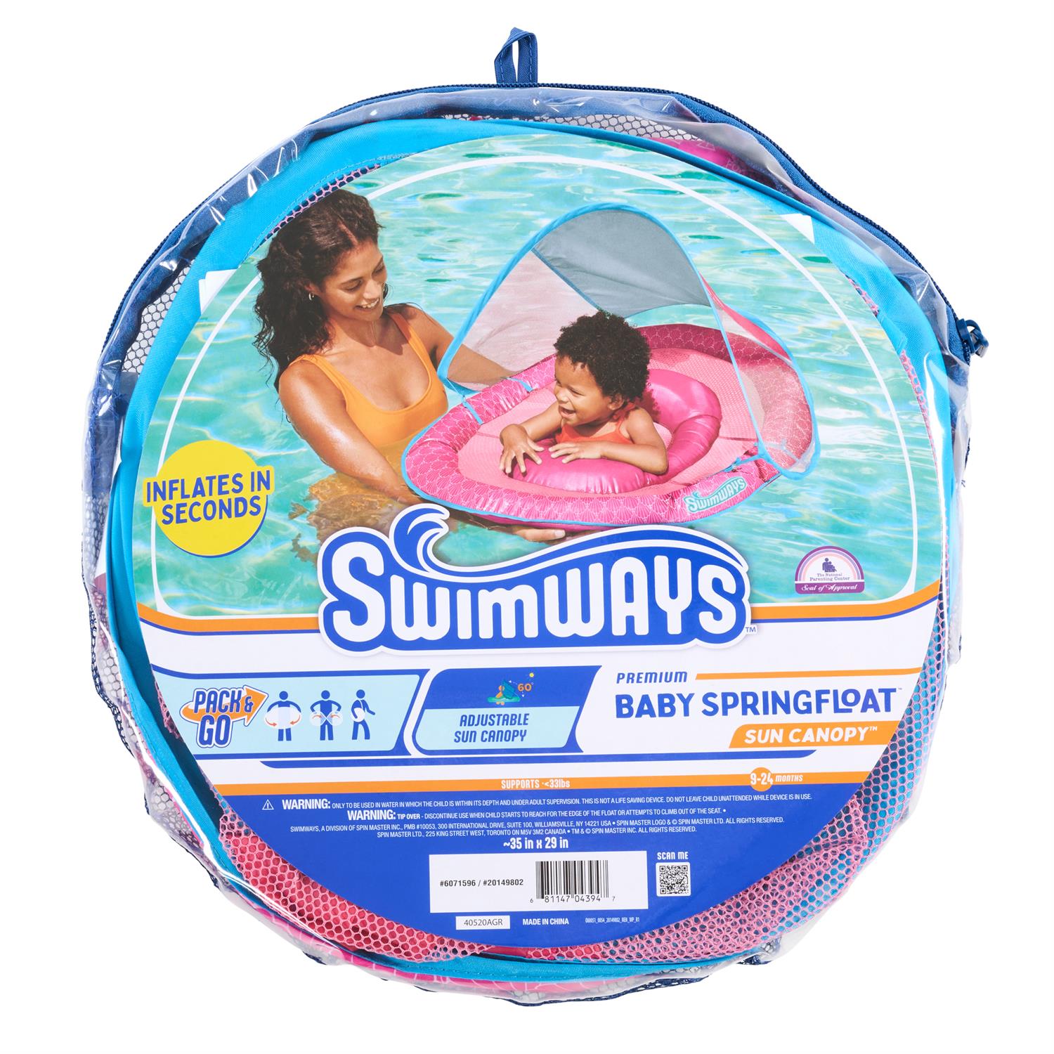 Swimways Baby Spring Float, Baby Pool Float with Canopy & UPF ...