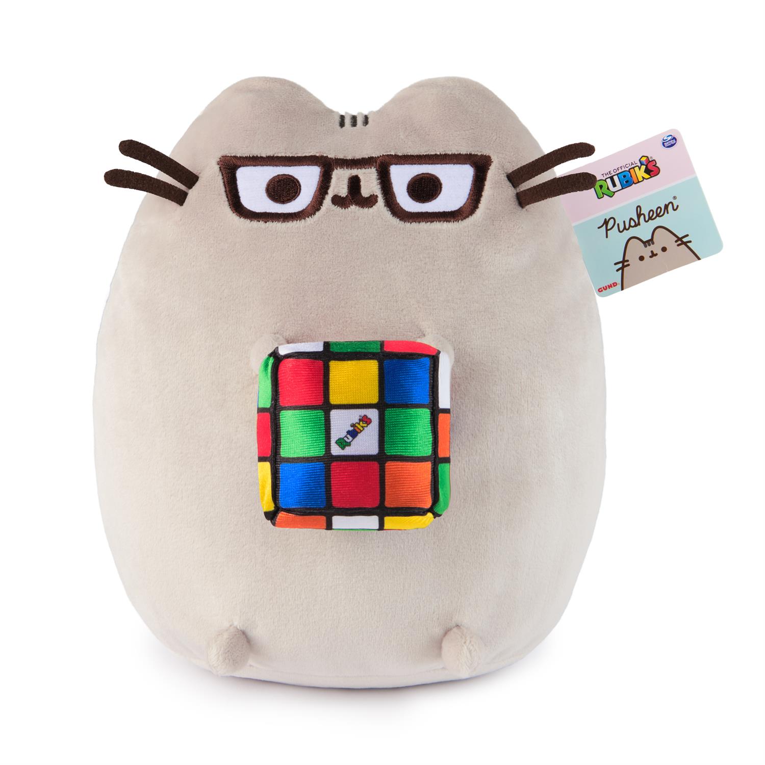 Pusheen with Rubik`s Cube, 9.5 in
