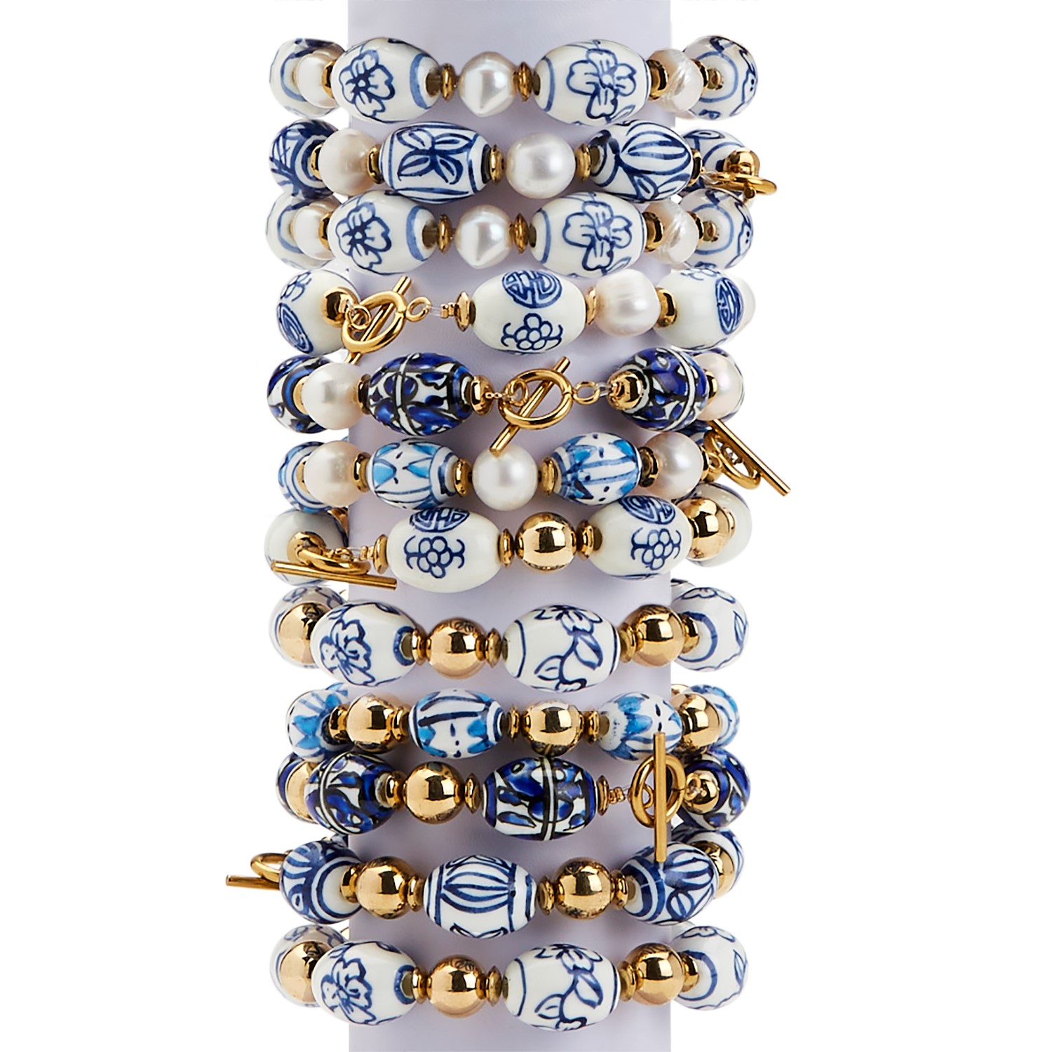 Bead and Pearl Toggle Bracelet A/12