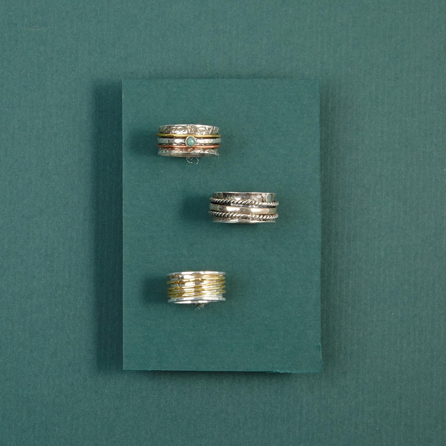 Rotating Metal Rings in GB Asst 3 Styles 2 Sizes