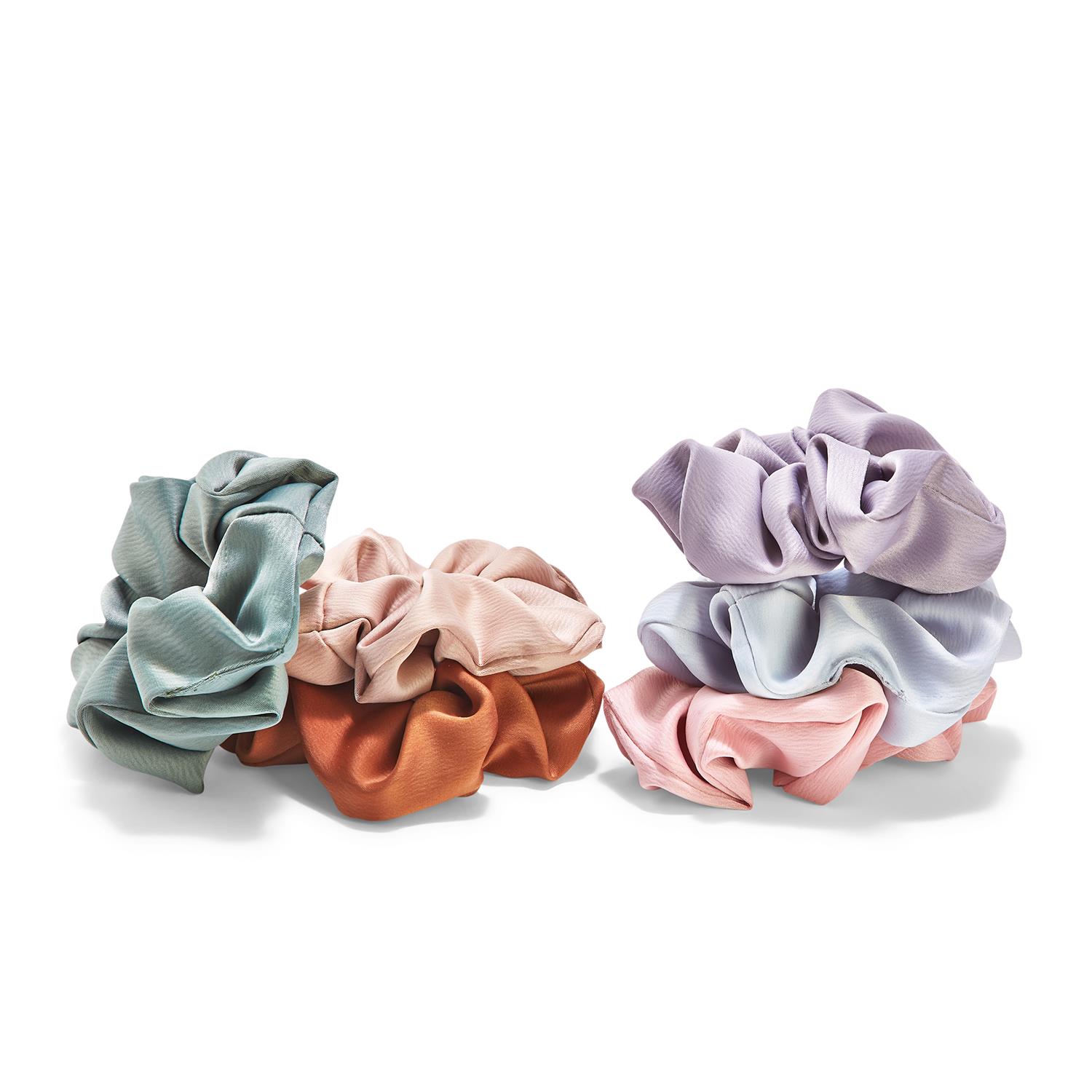 18 Pc Satin-Like Scrunchie Unit Assorted 6 Colors