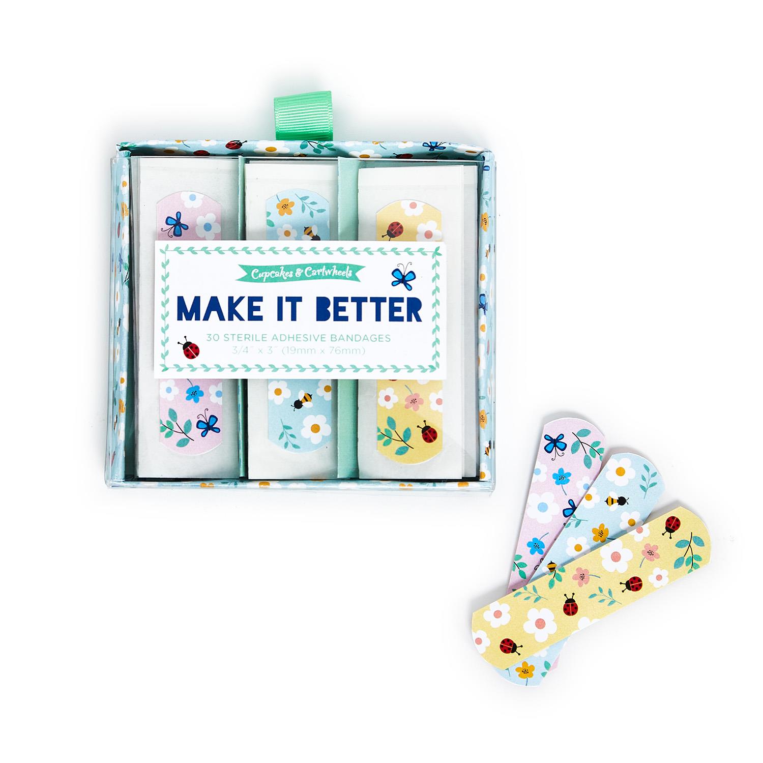 Make it Better 30 Pc Good Insects Pattern Bandages in Gift Box Includes ...
