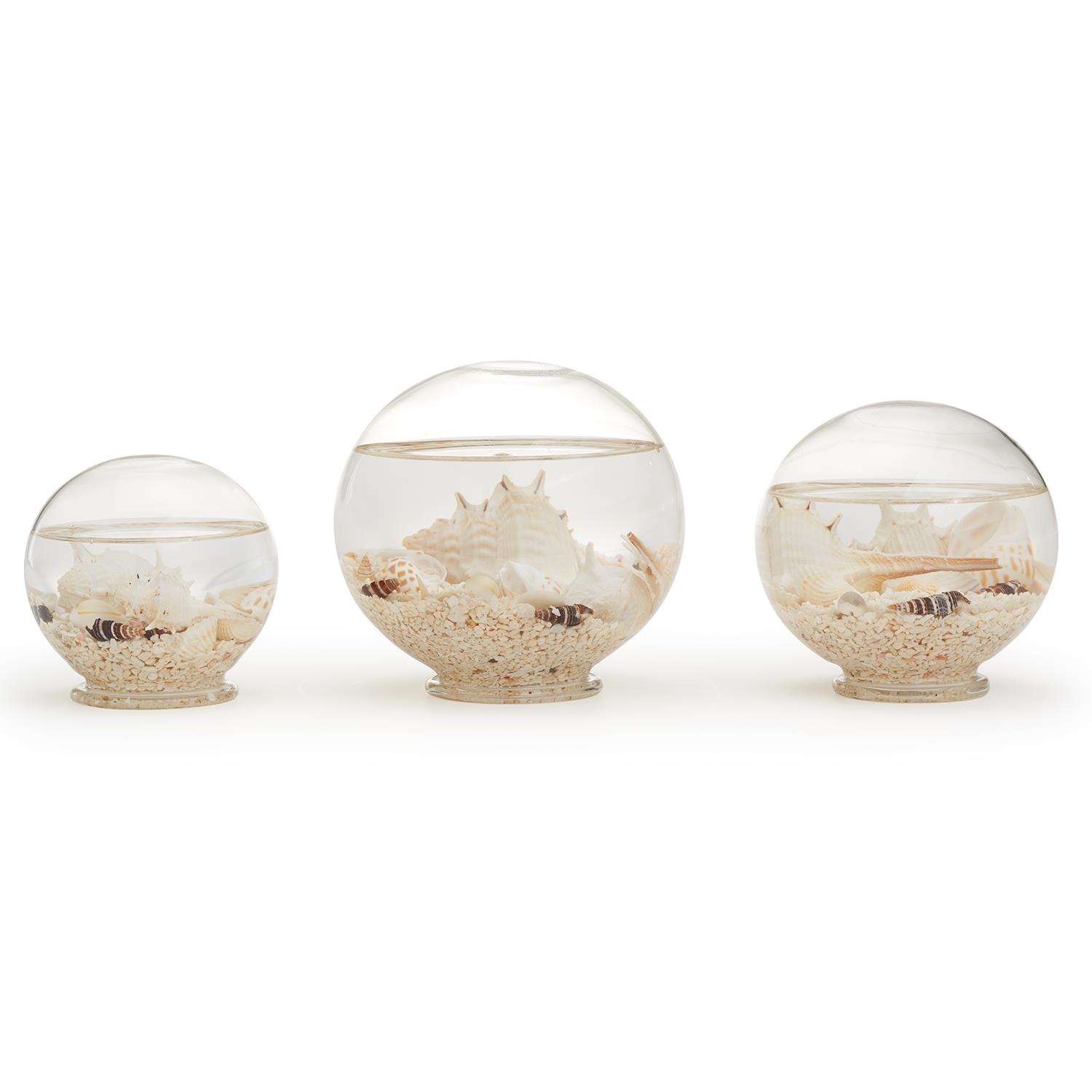 S/3 Decorative Filled Sealife Globes