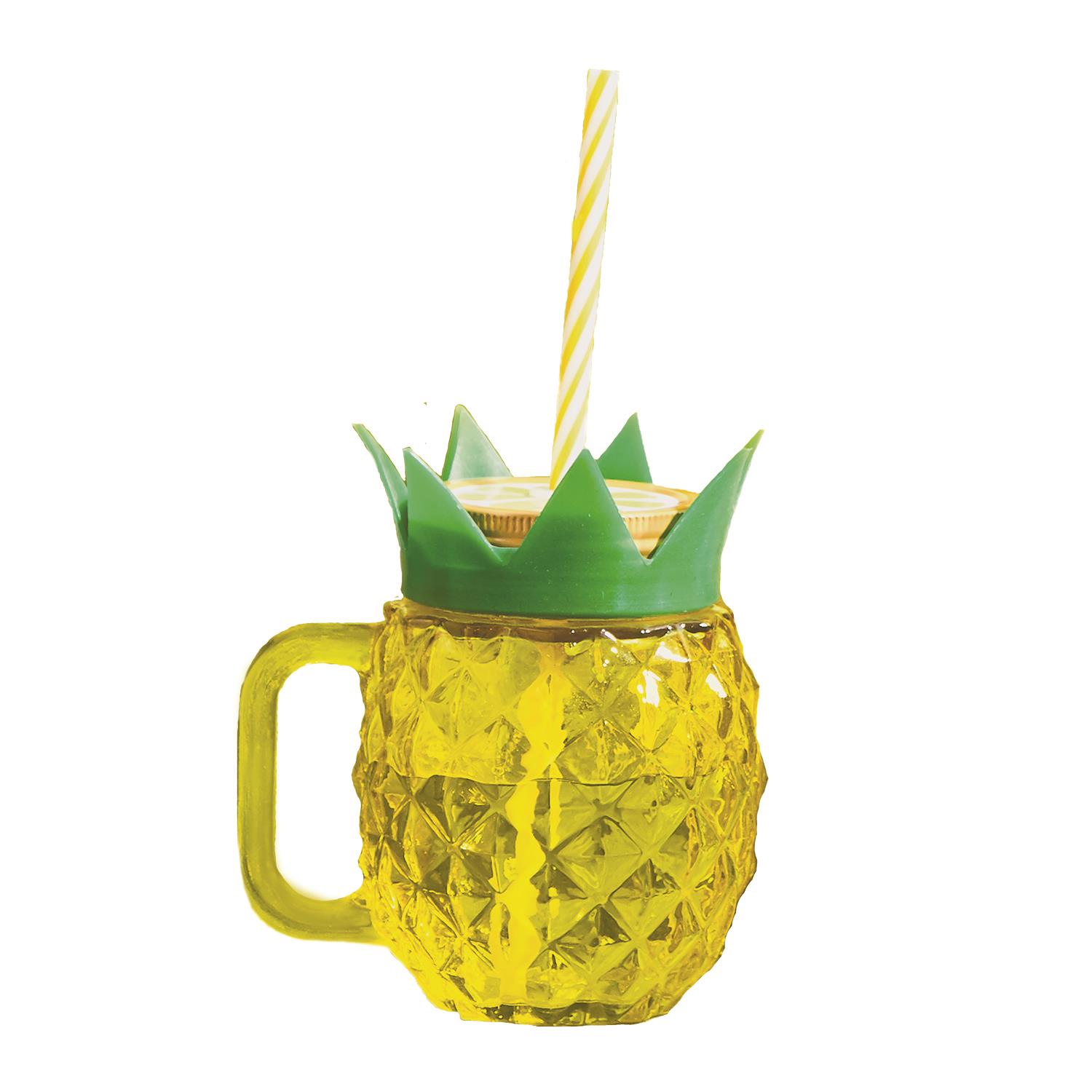 S/4 Pineapple Mason Jar Cups