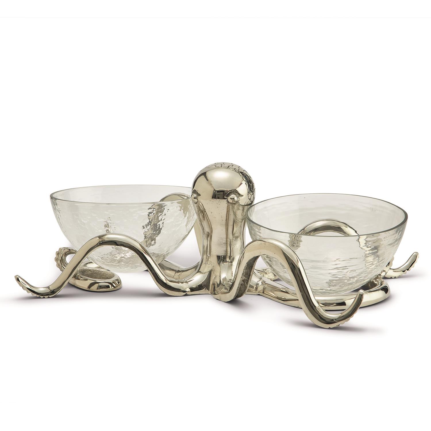 Octopus Bowl Holder with 2 Bowls