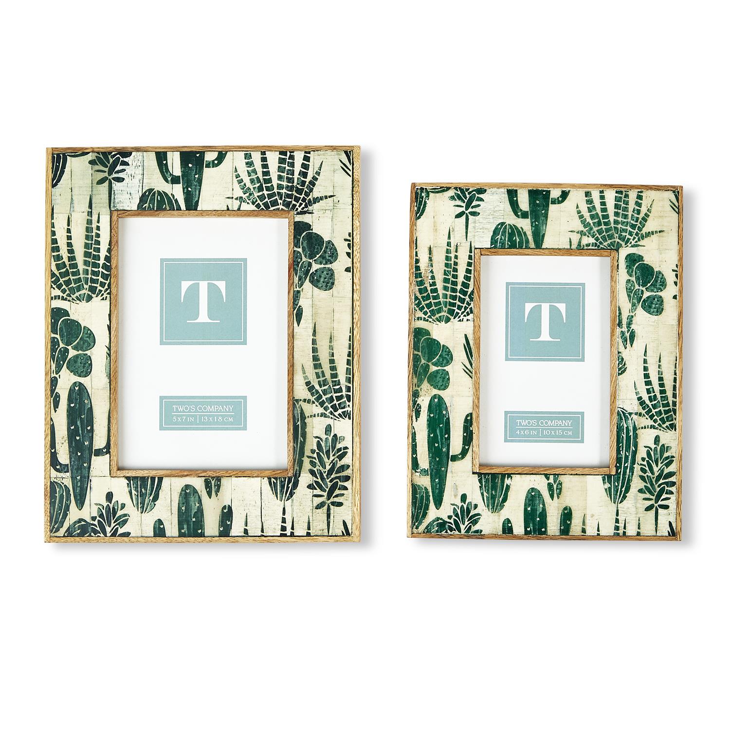 Green Oasis S/2 Photo Frames 4" x 6" and 5" x 7"