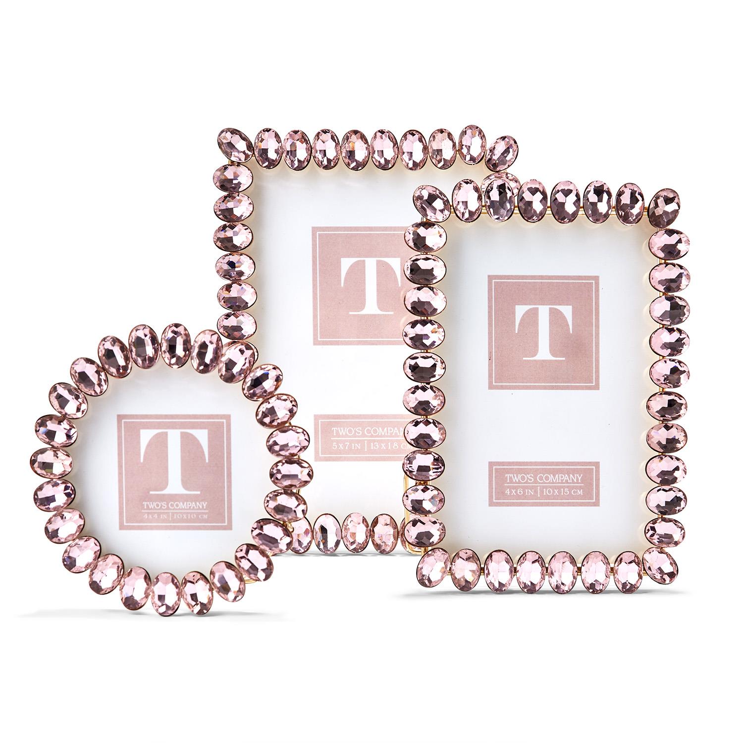 Pink Jewel Photo Frames Includes 3 Sizes
