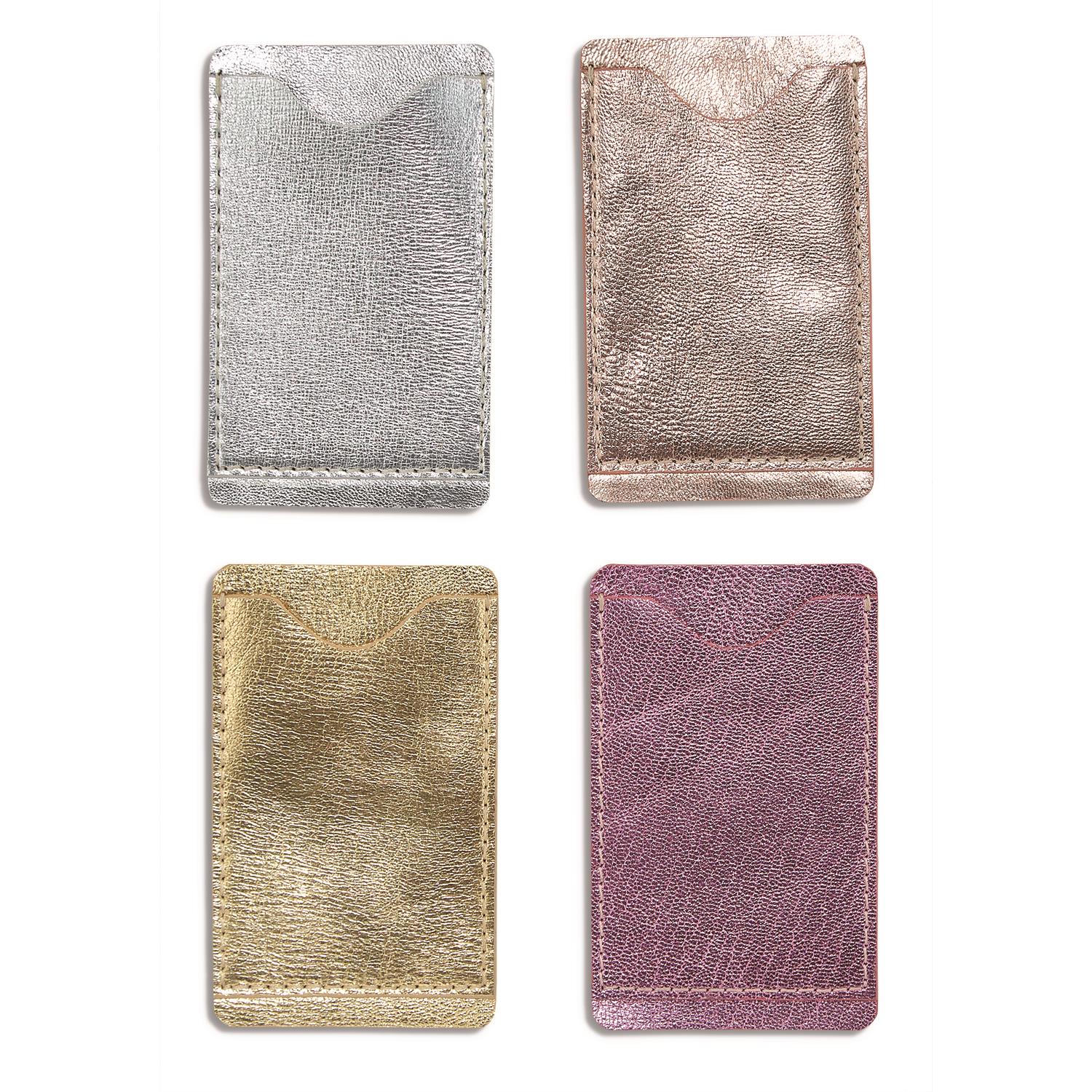 Mobile Stick on Wallet Asst 4 Colors