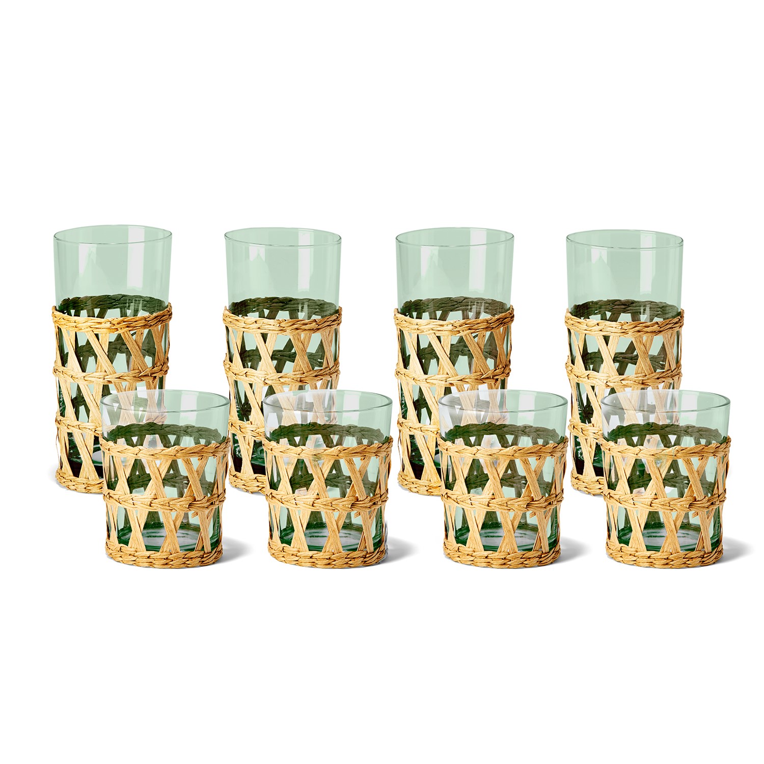 24 Pc Countryside Chic Lattice Glass Unit Incl 2 Styles