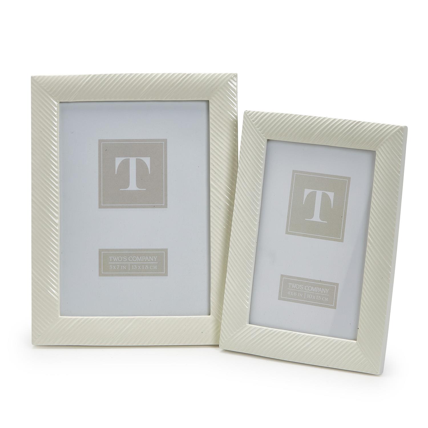 Sleek Chic S/2 White Photo Frame
