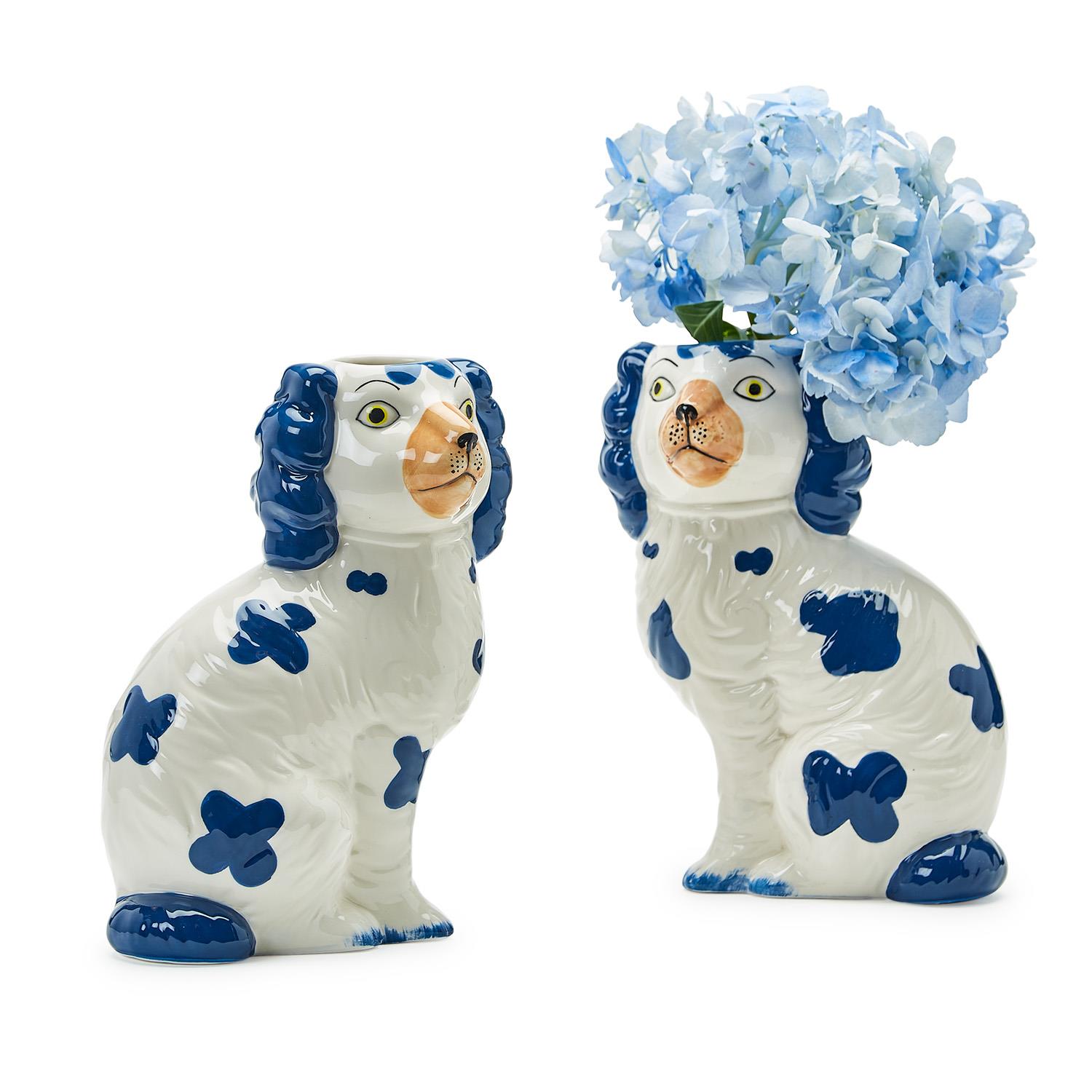 9 1/2" Staffordshire Dog Vase Assorted 2 Styles