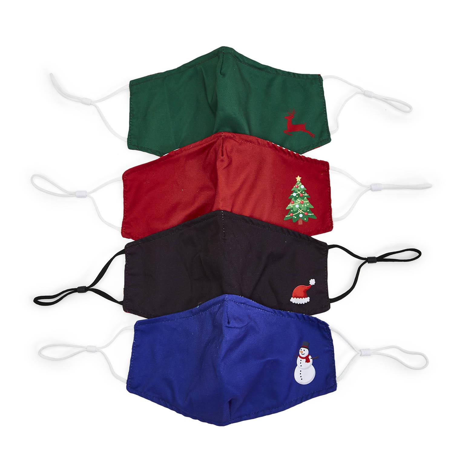 Christmas Icon Adult Reversible 2 Layer Face Cover A/4 Colors/Icons