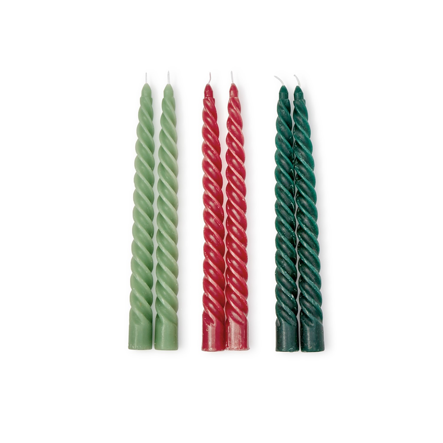 Set of 2 Twist Taper Candles in Gift Box Assorted 3 Colors