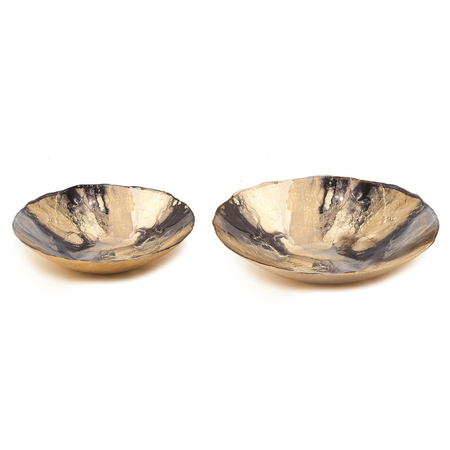 S/2 Gold and Black Bowls