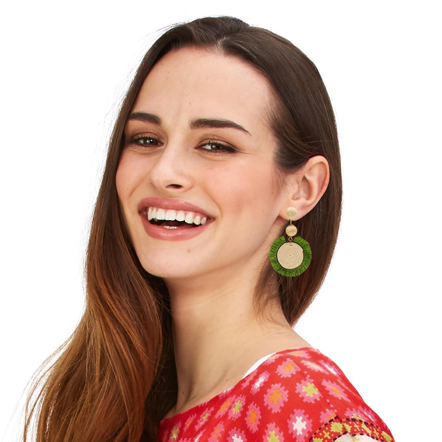 Ball Drop Earrings w/Fringe, Gift Card Asst 3 Colors