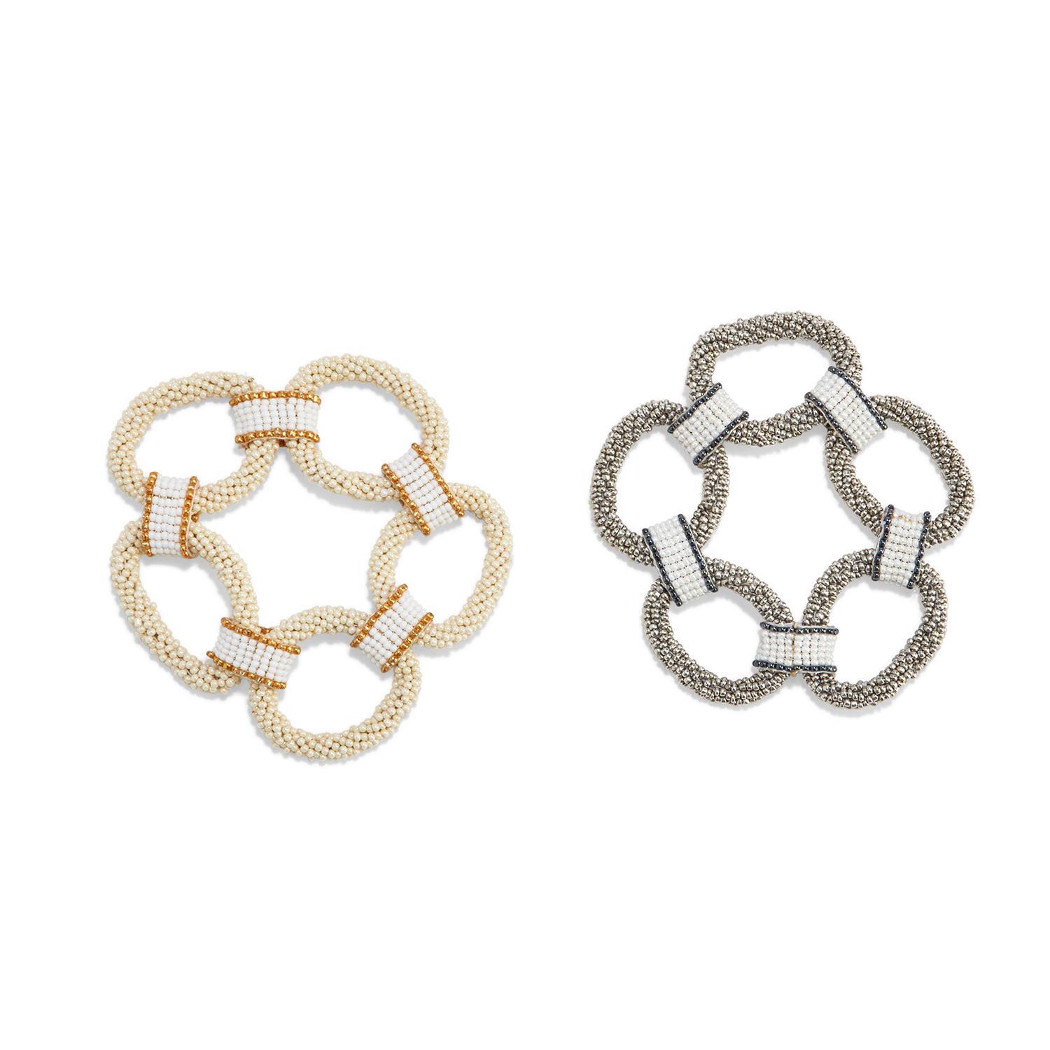 Seed Bead Oval Stretch Bracelet Assorted 2 Colors