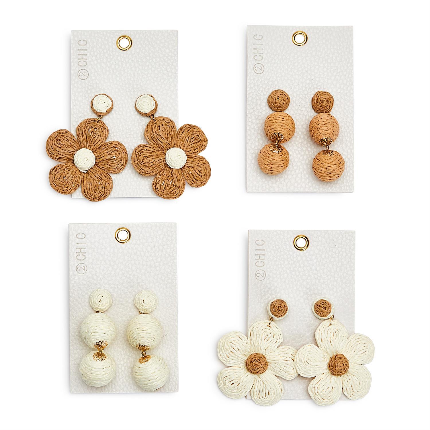 Raffia Woven Earrings A/4
