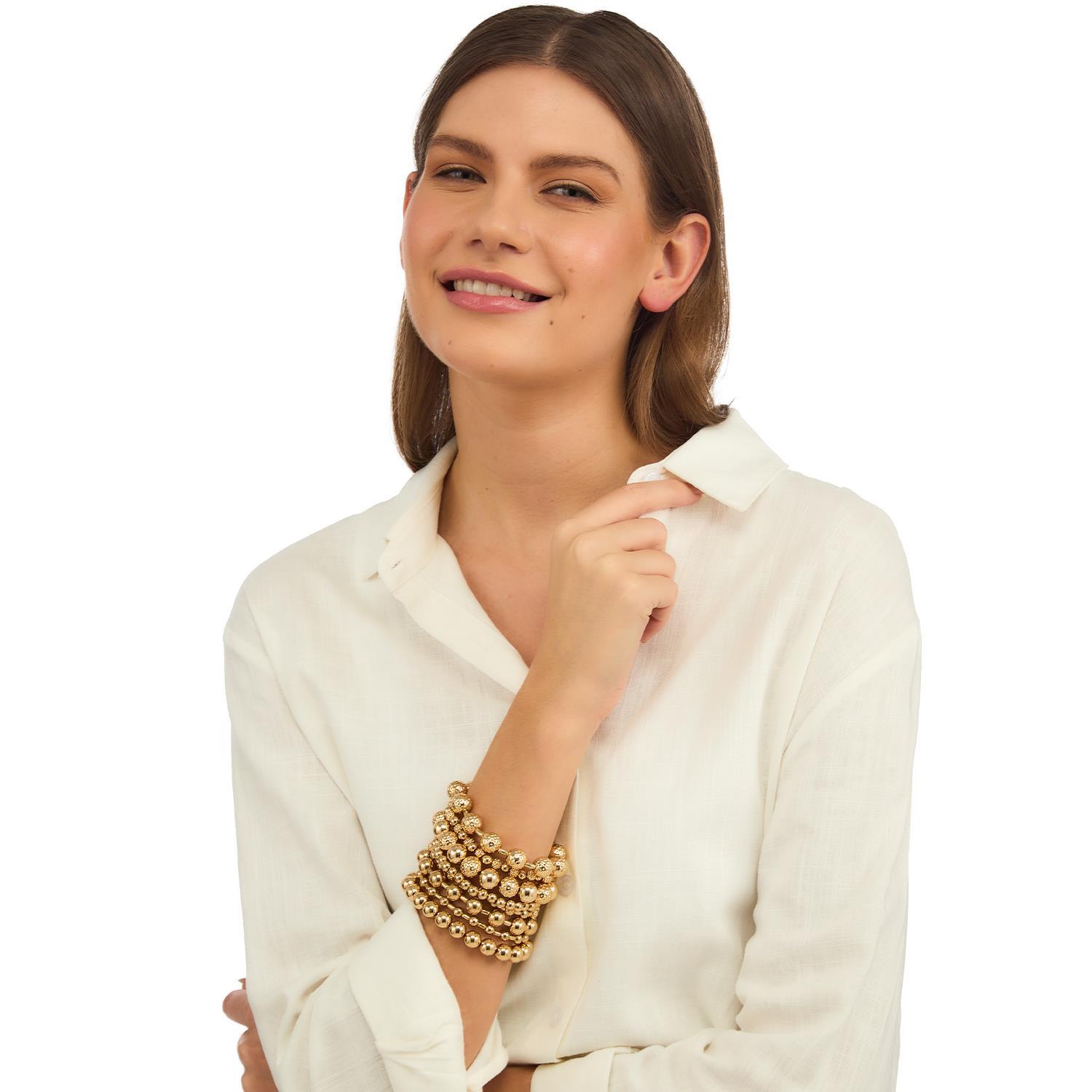 Have a Ball Gold Bead Stretch Bracelet Includes 8 Designs with ...