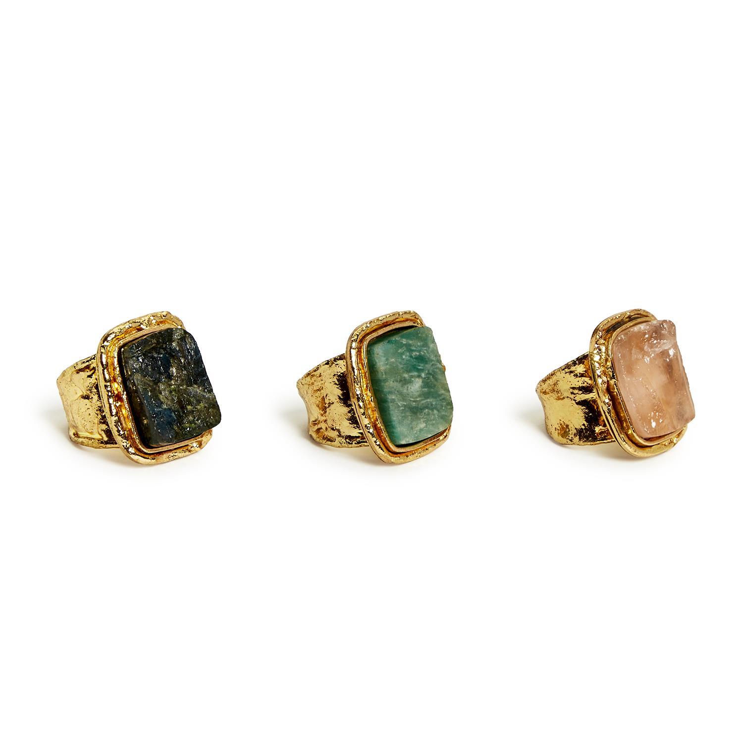 Adjustable Natural Gemstone Ring A/3